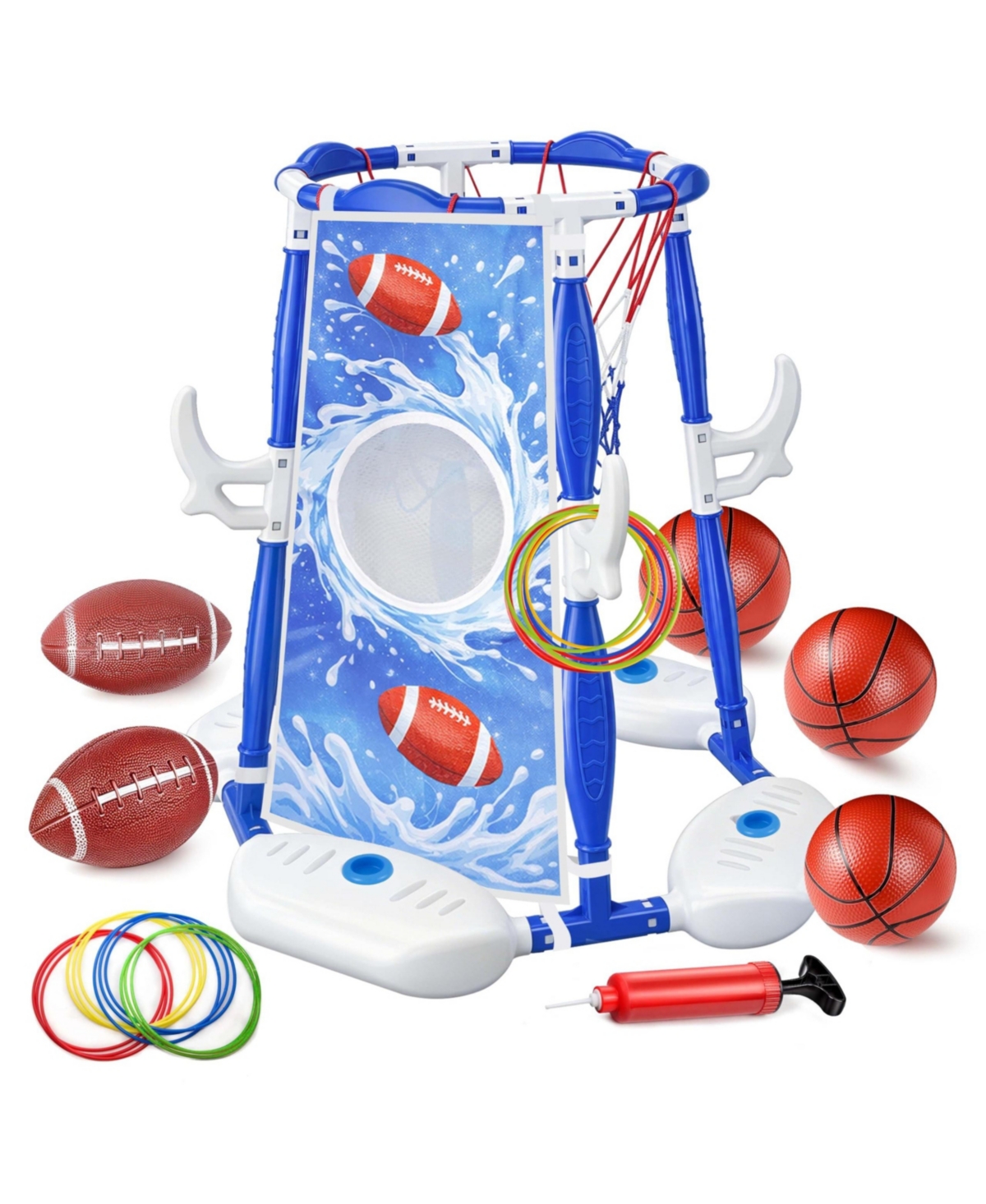 Click here for Gnuadz 3-in-1 Pool Basketball Hoop Floating Footba... prices