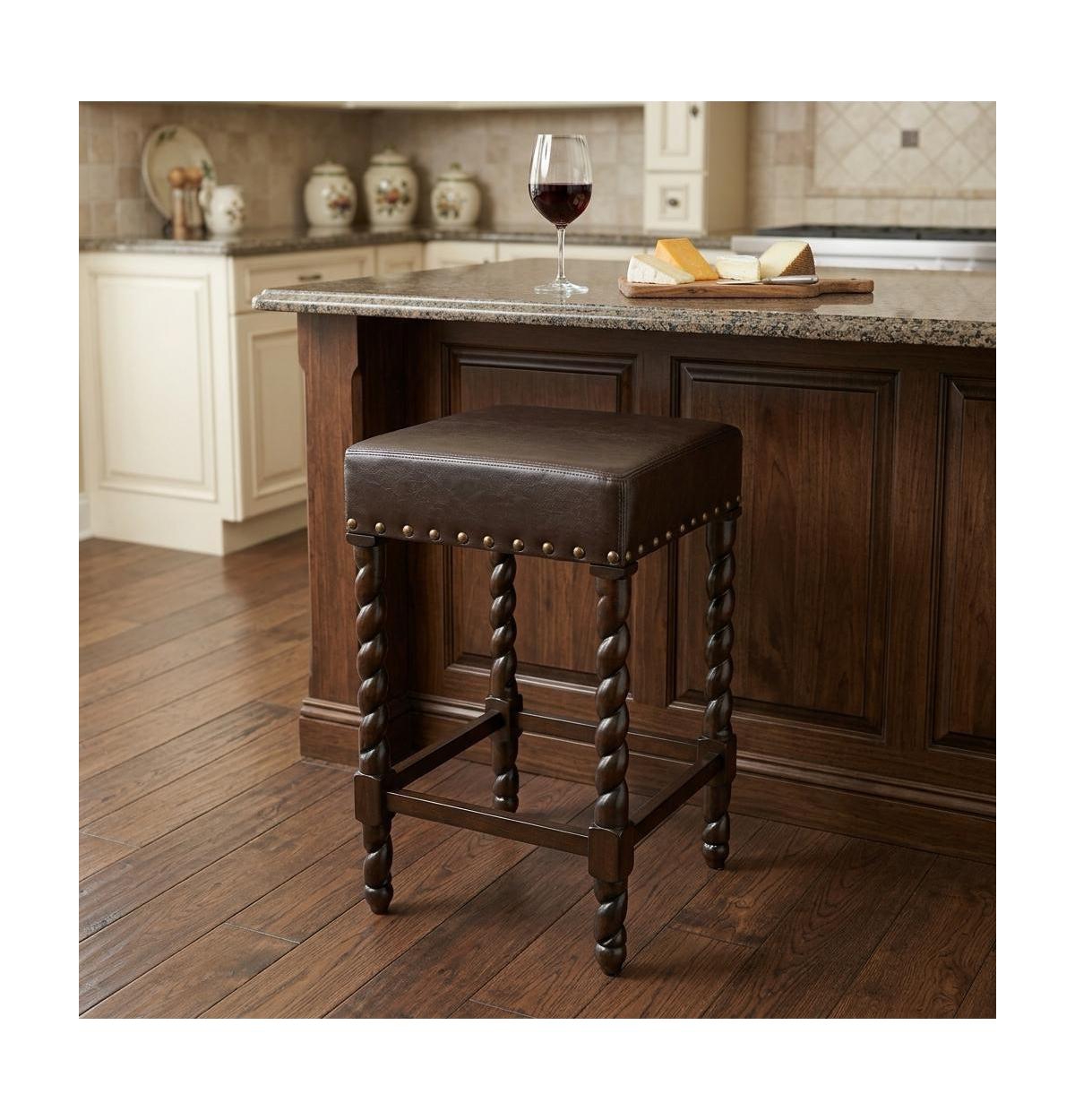 Click here for HomeRoots 24 Faux Leather and Solid Wood Backless... prices