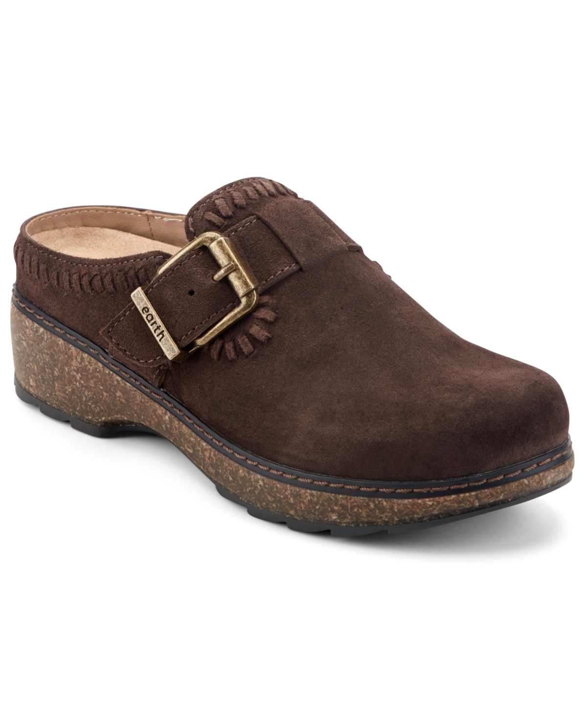 Click here for Earth Womens Kay Stitched Round Toe Clogs - Dark B... prices