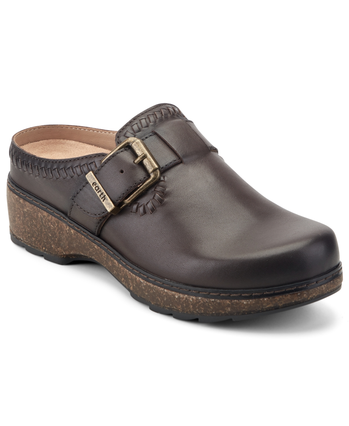 Click here for Earth Womens Kay Stitched Round Toe Clogs - Dark B... prices