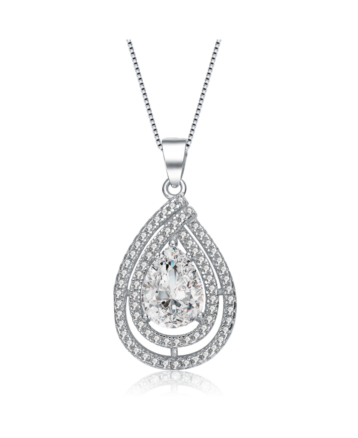 Click here for Cubic Zirconia Sterling Silver White Gold Plated P... prices