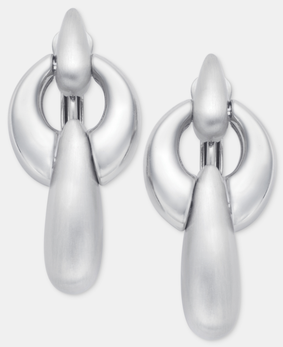 Click here for Anne Klein Puffy Linked Clip-On Linear Drop Earrin... prices