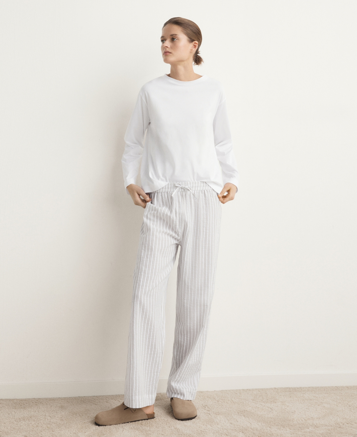 Click here for Mango Womens Two-Piece Cotton Striped Pyjamas - Gr... prices