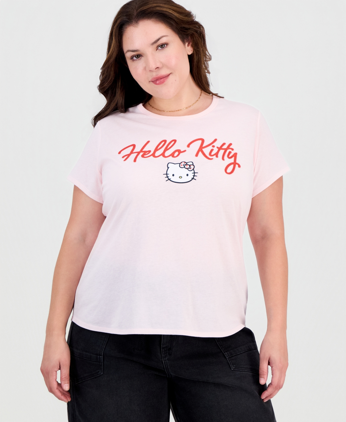 Click here for Love Tribe Plus Size Hello Kitty Tee With App Grap... prices