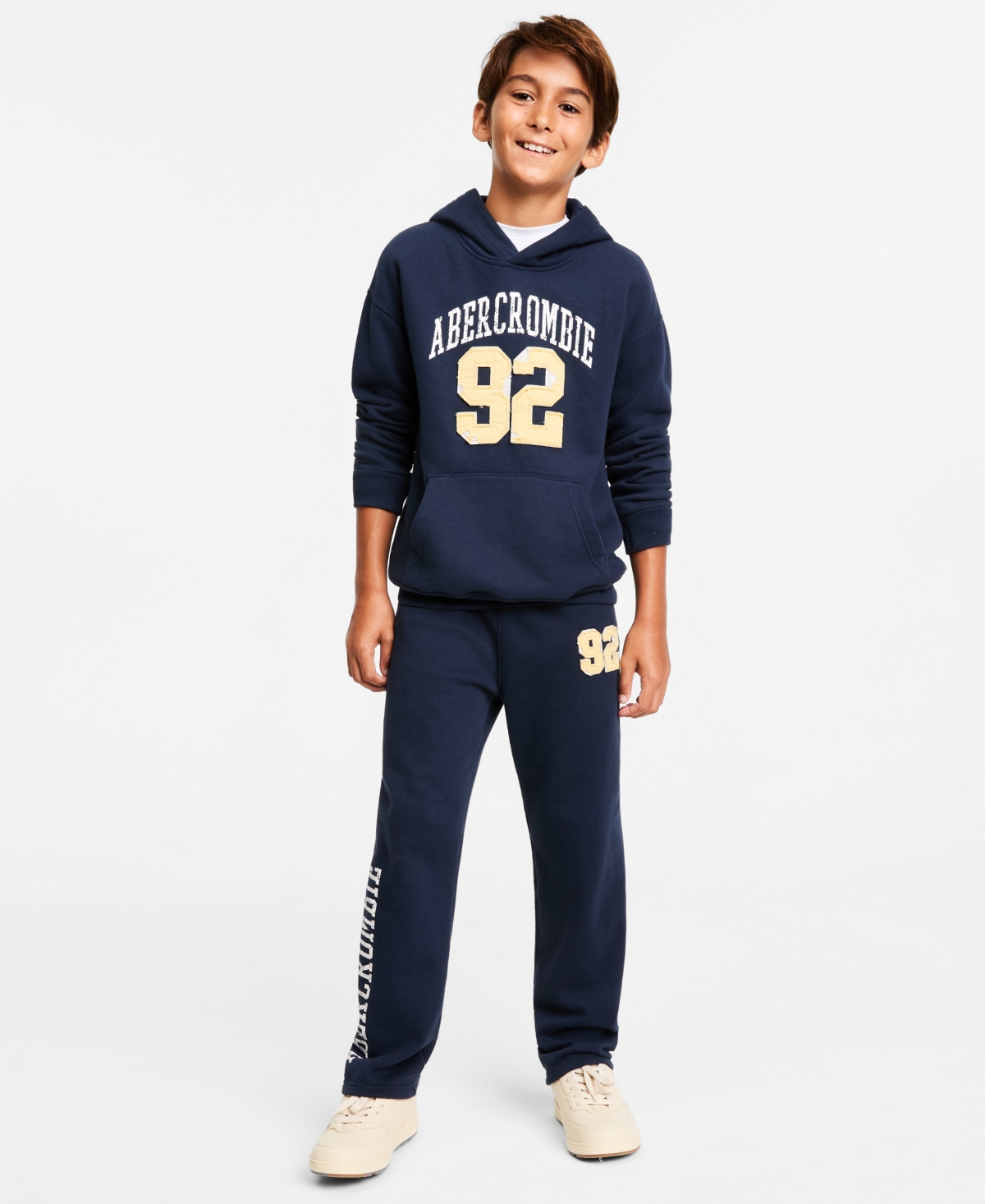Click here for abercrombie kids Boys 8-20 Logo Fleece Pullover Ho... prices