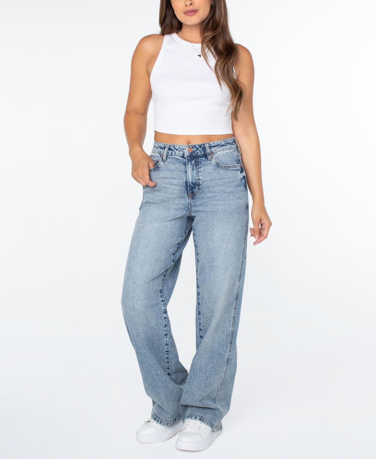Click here for Celebrity Pink Juniors High Rise Baggy Wide-Leg Cu... prices