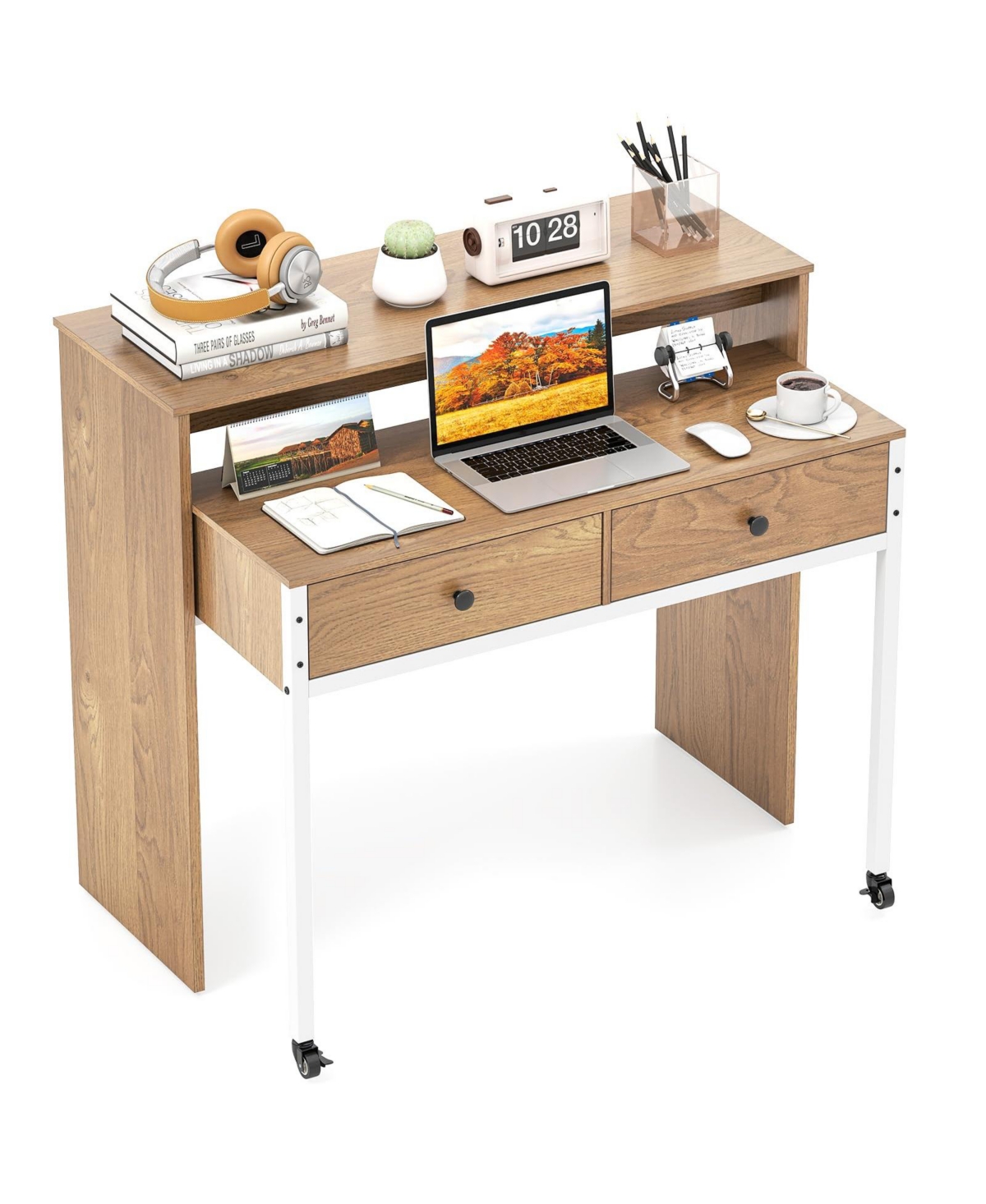 Click here for Mecale Extendable Computer Desk with Pull-Out Seco... prices