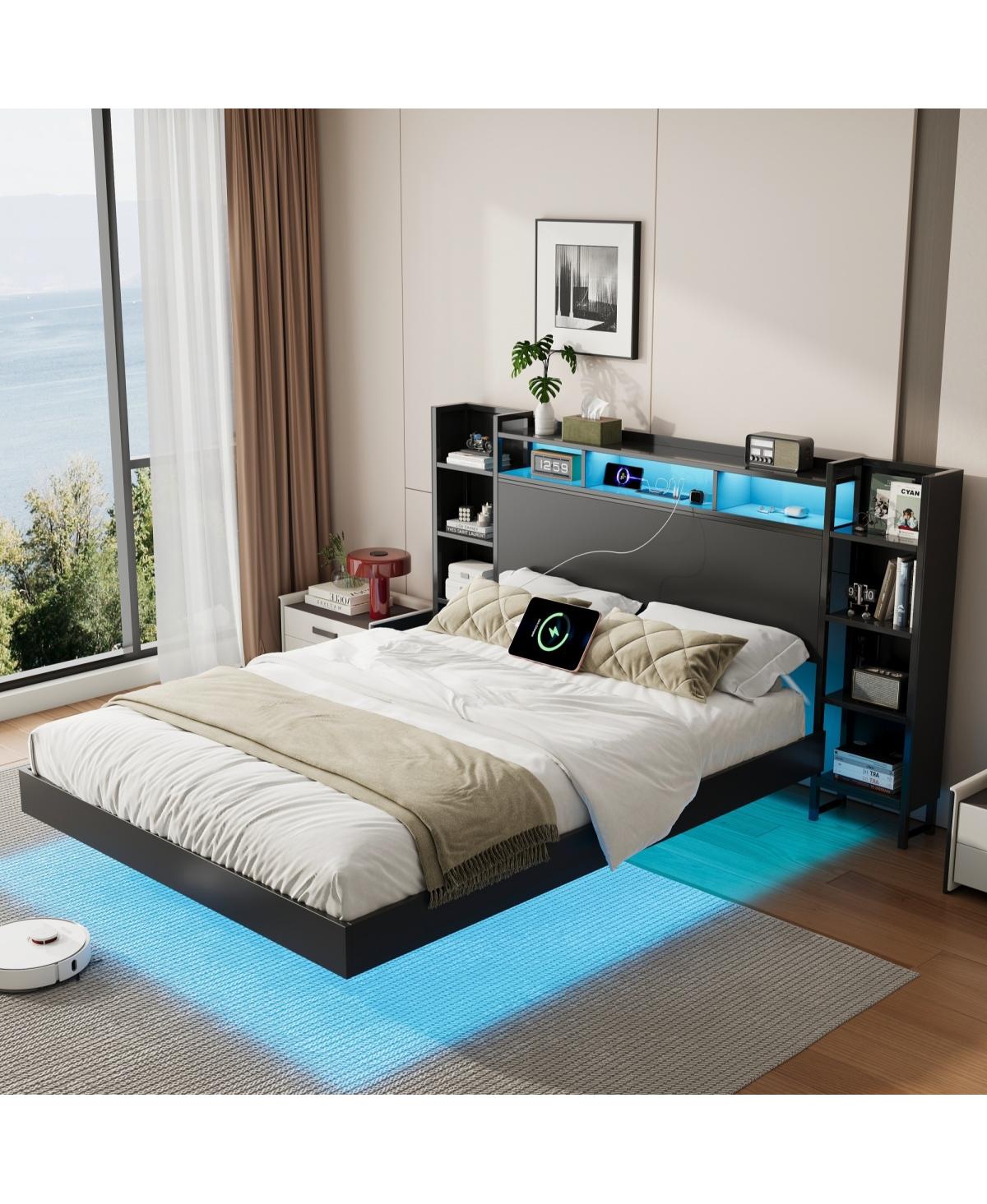 Click here for Streamdale Furniture Floating Bed Frame with Led L... prices
