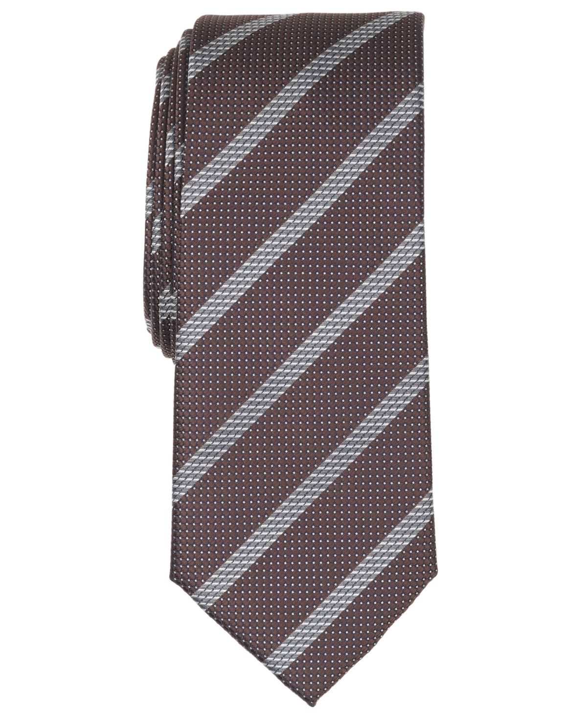 Click here for Alfani Mens Clyde Stripe Tie - Brown prices