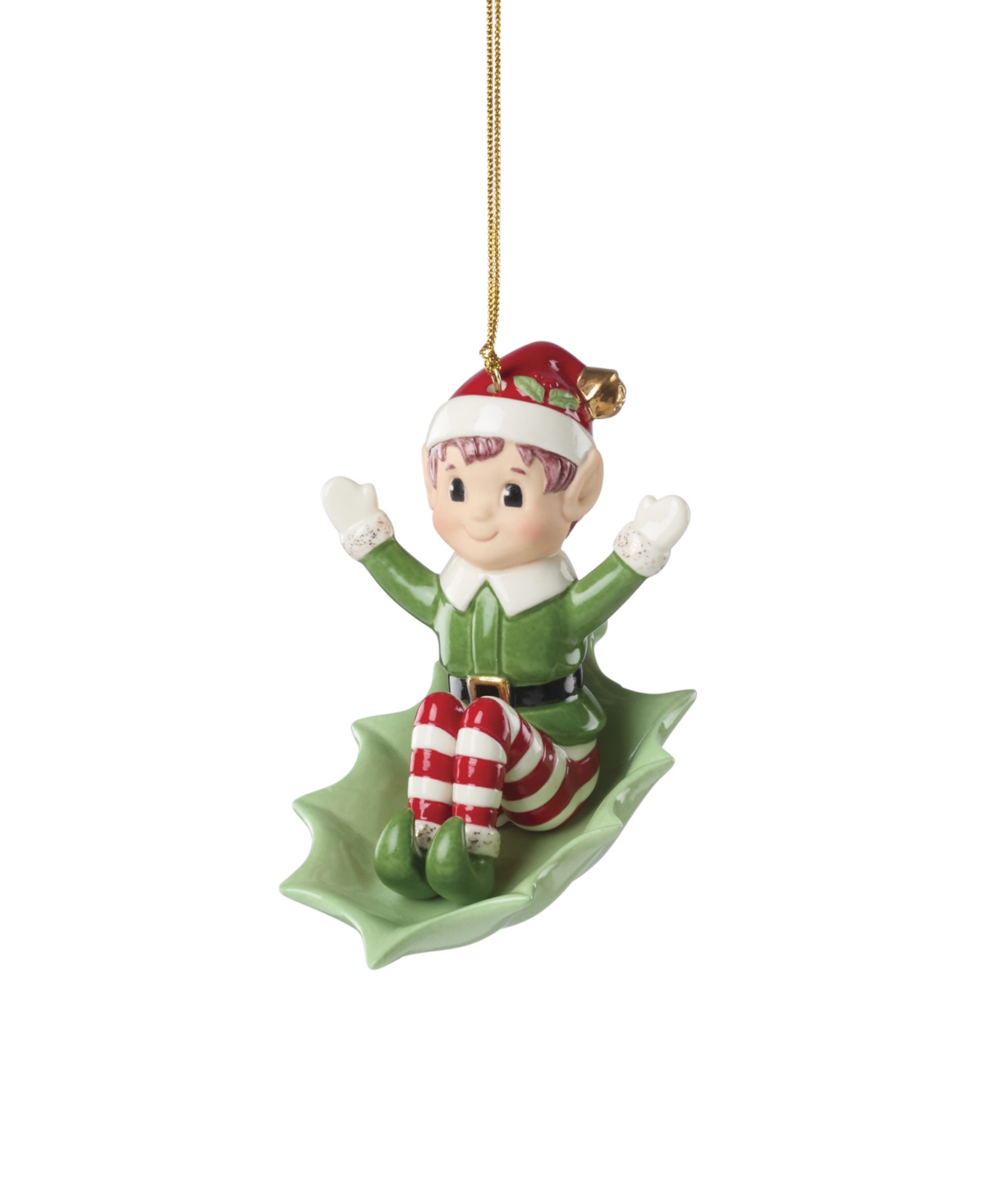 Click here for Lenox Christmas Elf Sleigh Ride Ornament - Green prices