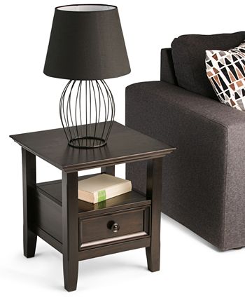 Furniture Canton End Table in Dark American Brown, , Quick Ship - Macy's