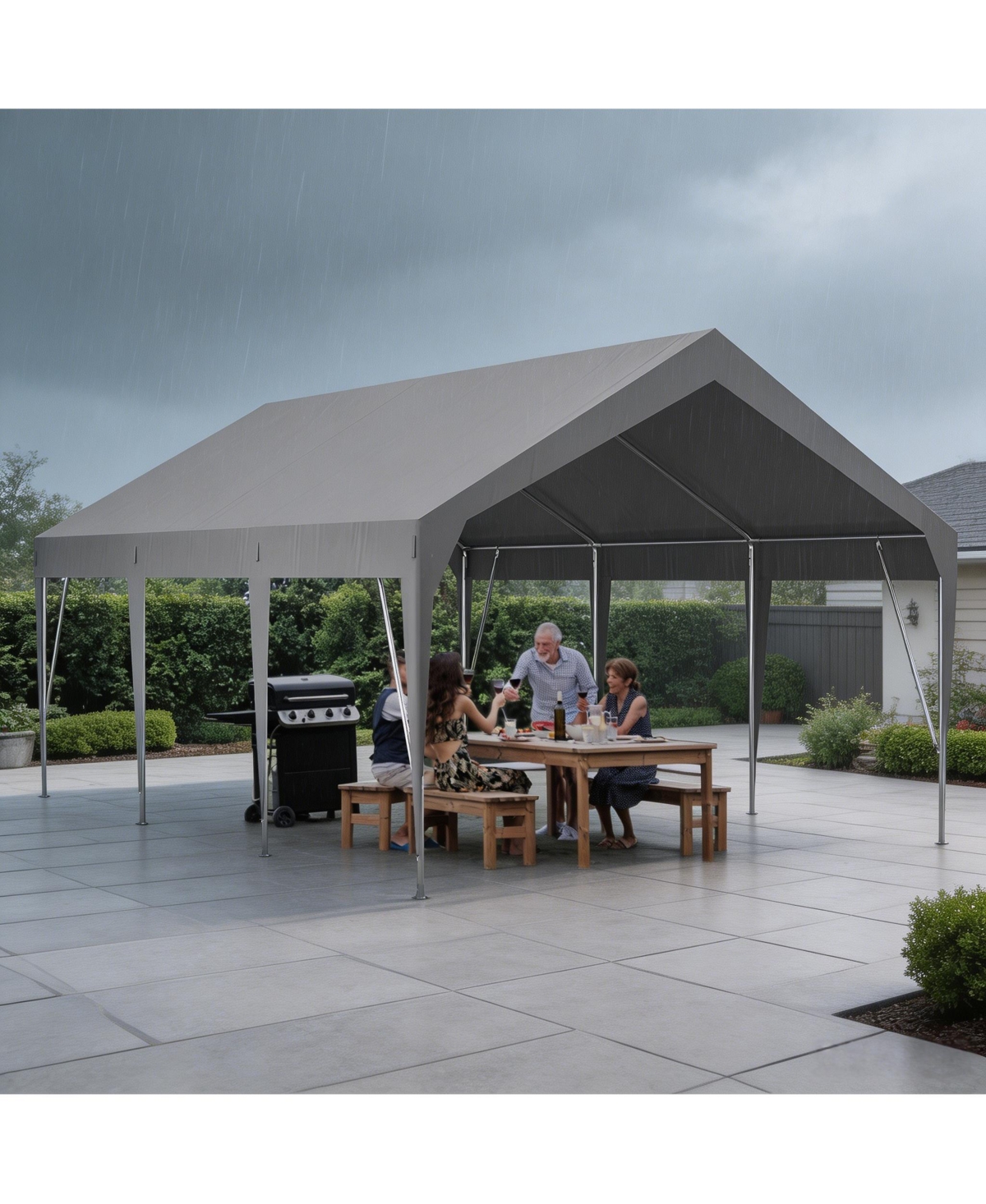 Click here for homfan Carport Canopy with Steel Frame  Heavy Duty... prices