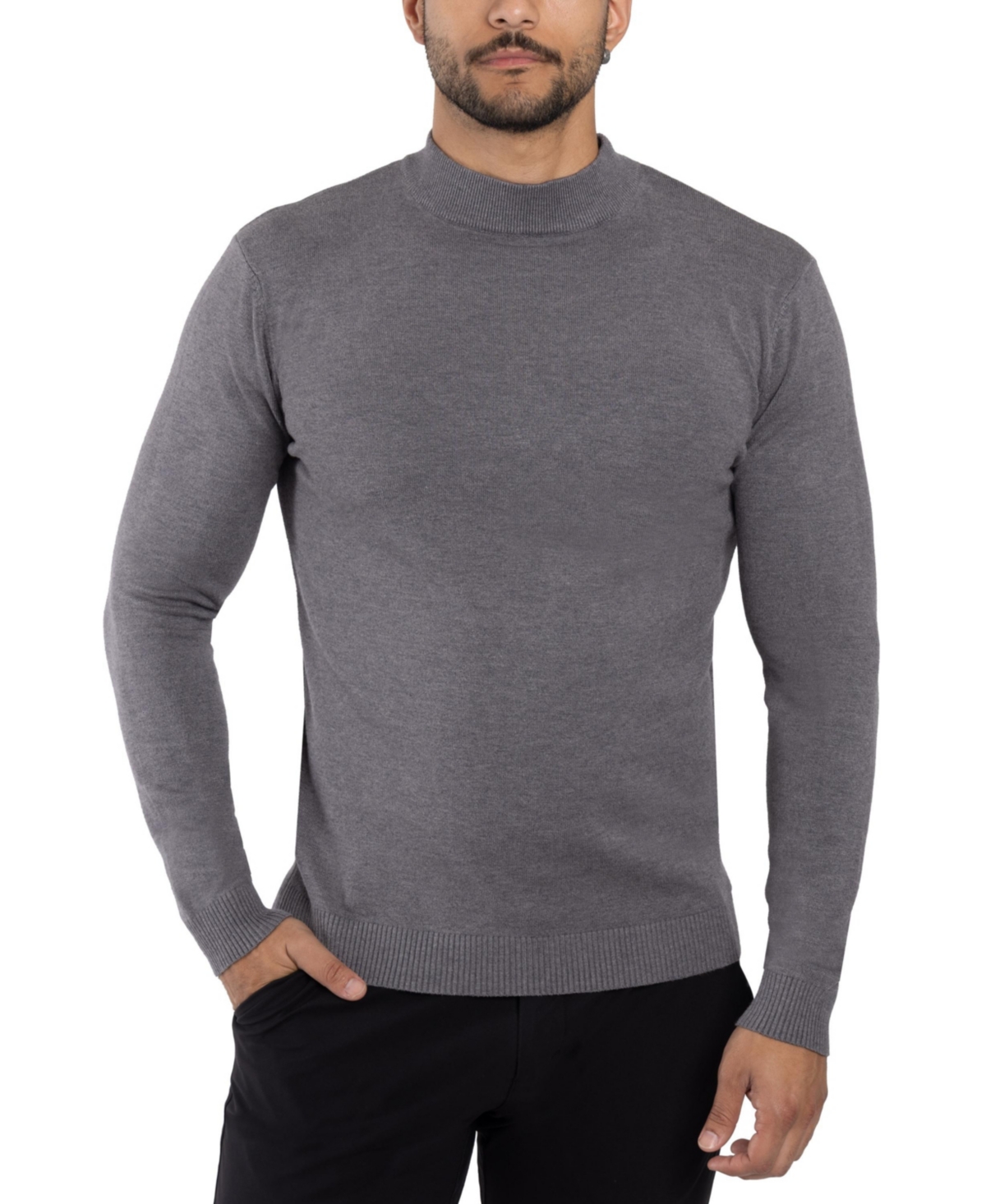 Click here for Xray Big & Tall Mock Neck Sweater - Charcoal prices