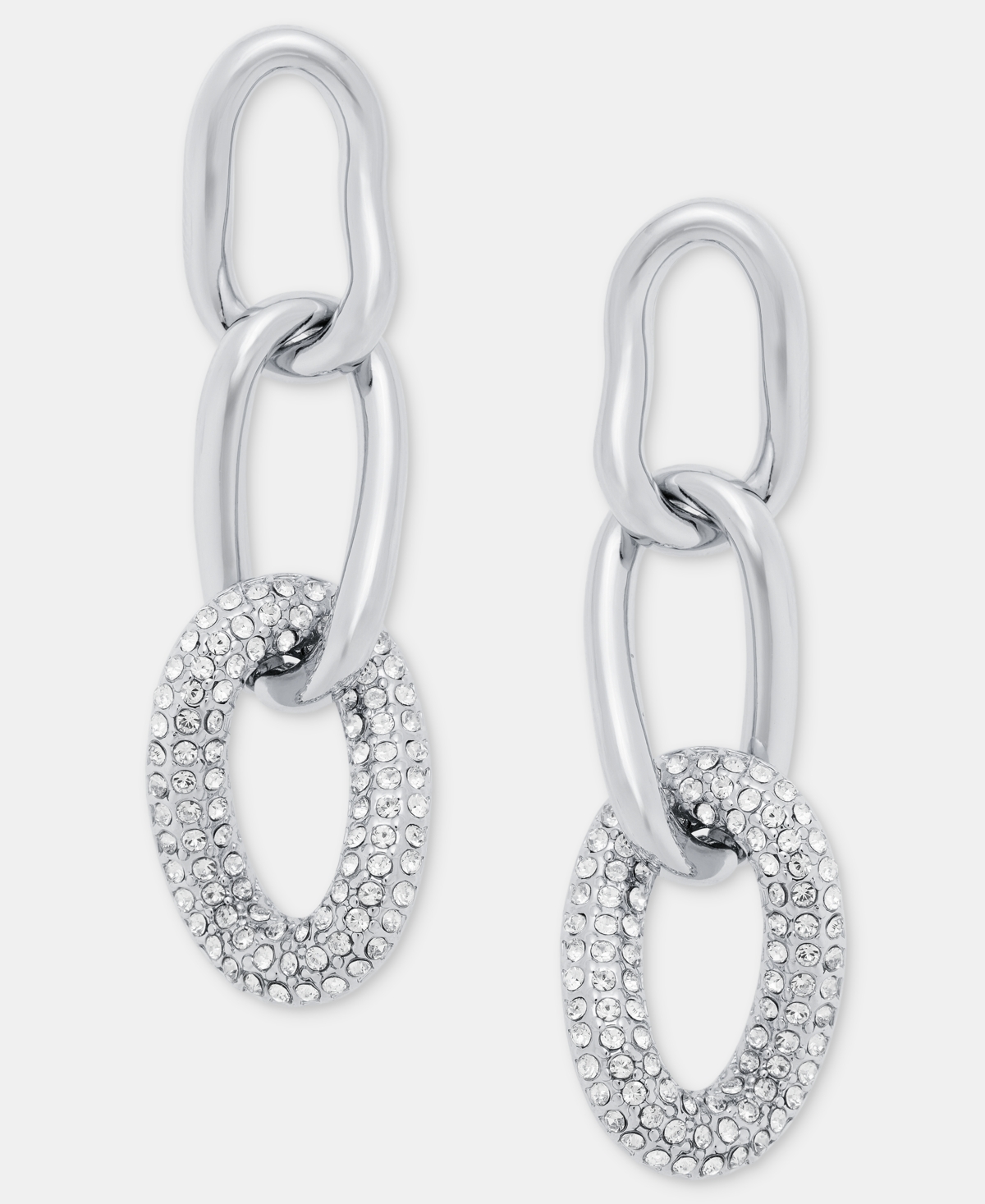 Click here for Dkny Pave Link Linear Drop Earrings - Silver prices