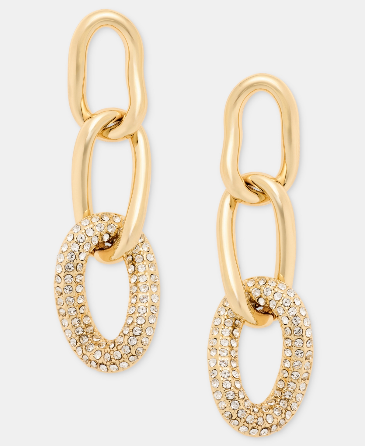 Click here for Dkny Pave Link Linear Drop Earrings - Gold prices