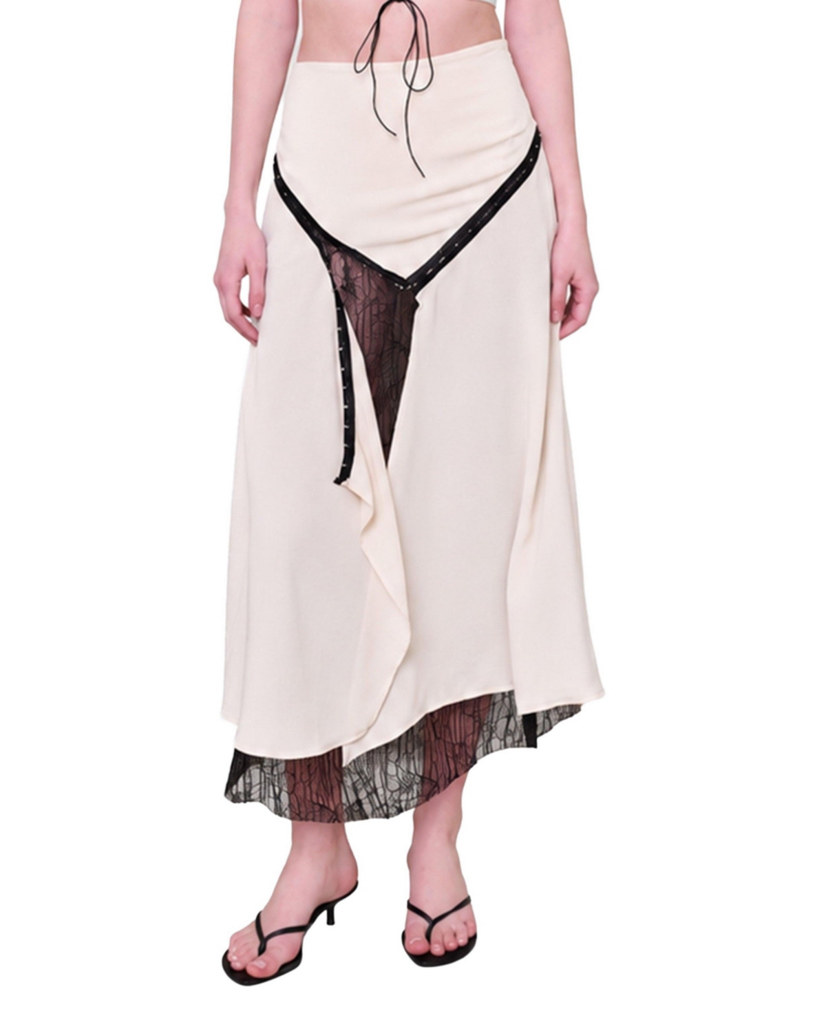 Click here for Pcfg Womens The Party Edit Slit Lace Panel Maxi Sk... prices