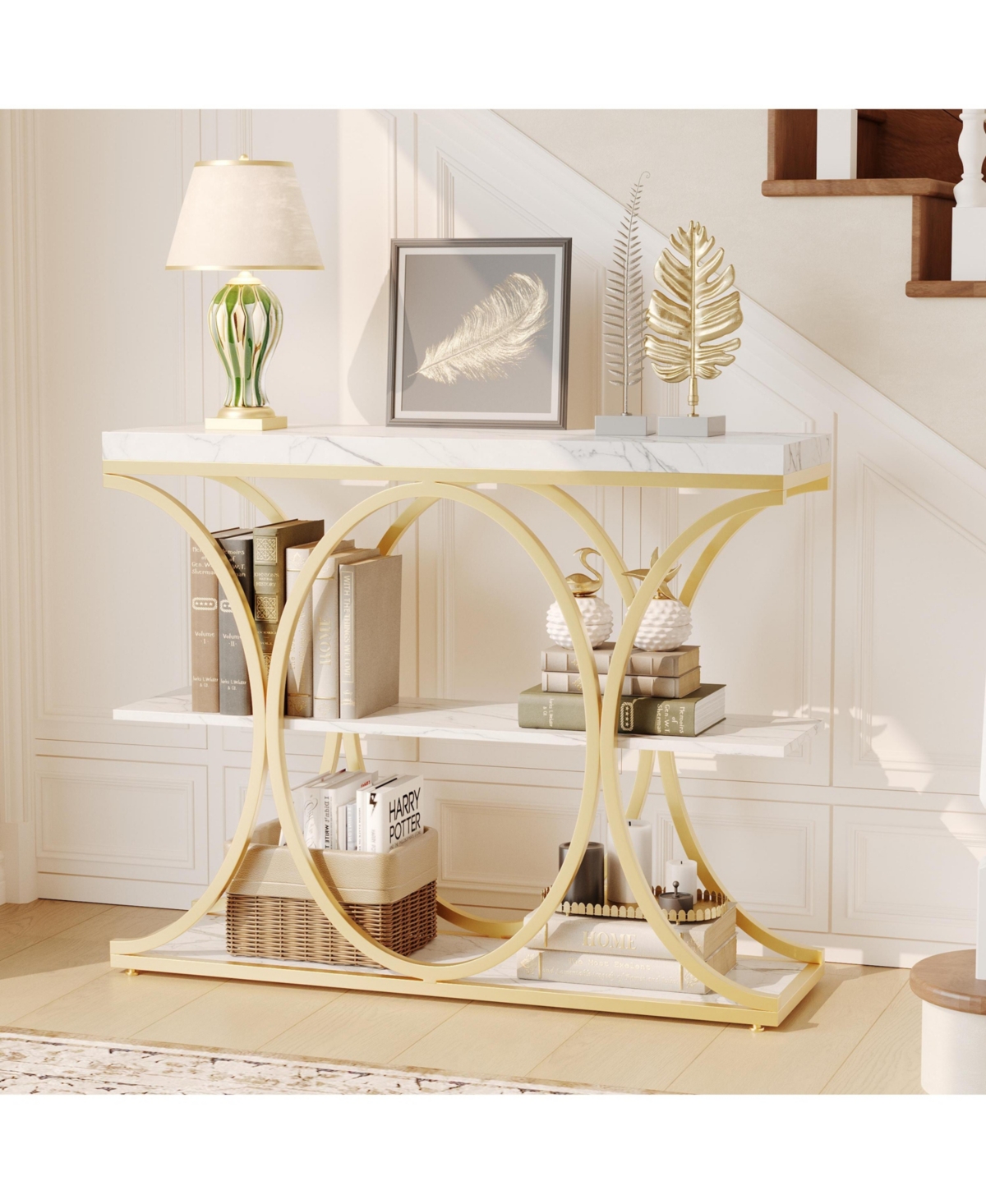 Click here for homfan Industrial Modern 3-Tier Narrow Console Tab... prices