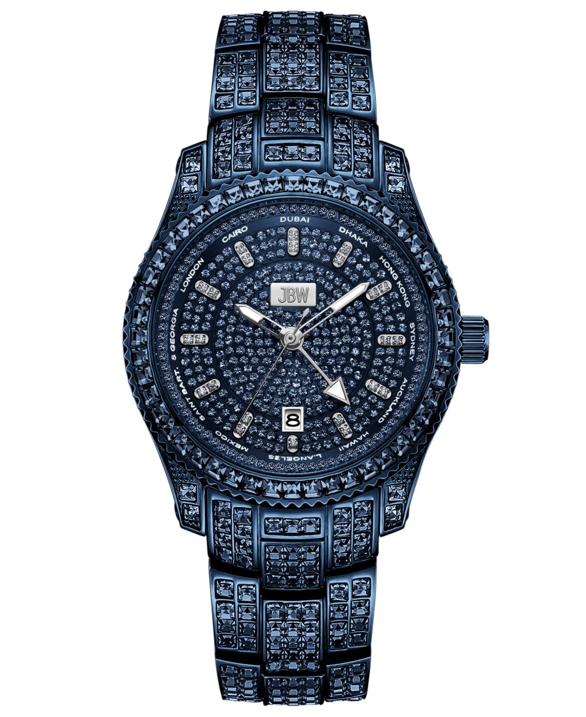 Click here for Jbw Womens Jet Setter Gmt Blue Plated Watch 39mm -... prices
