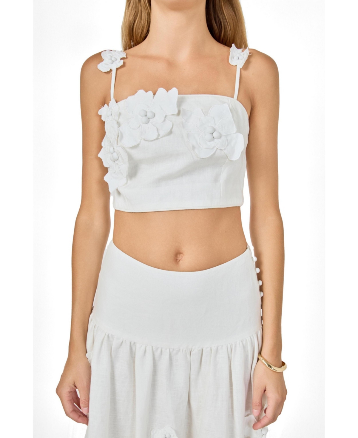Click here for endless rose Womens 3D Floral Detail Sleeveless To... prices