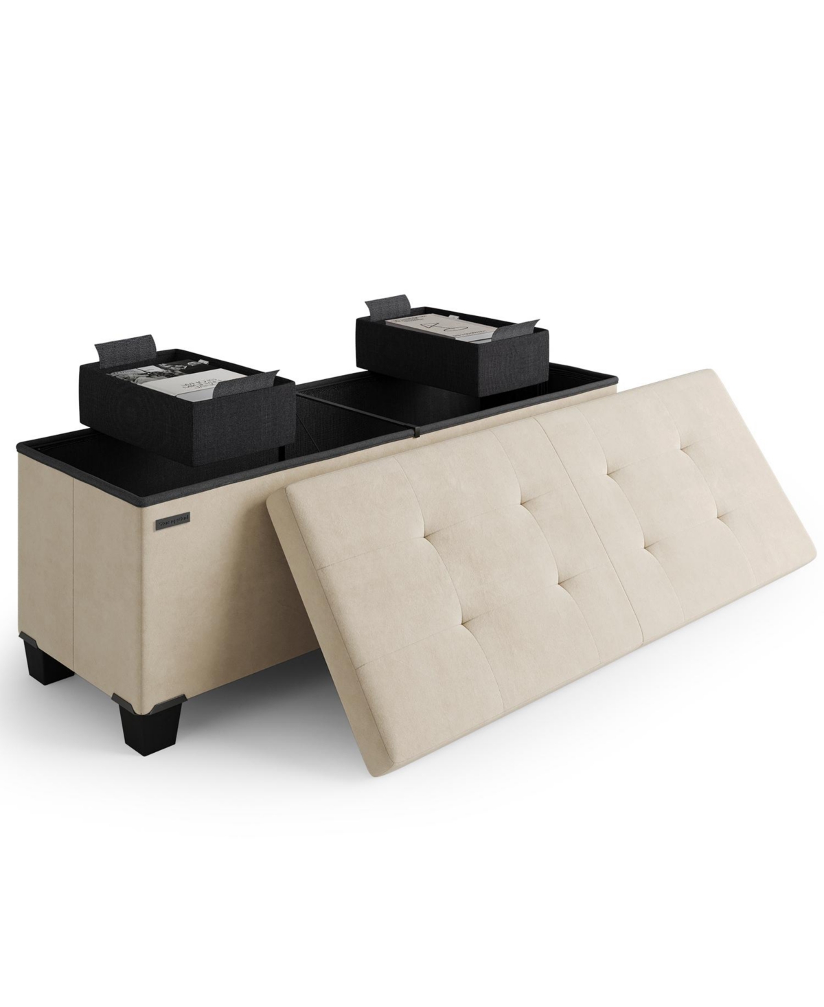 Click here for Nestl 43-Inch Velvet Storage Ottoman with Bin  Sma... prices