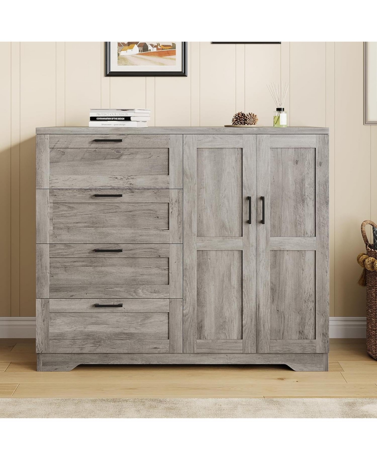 Click here for gaomon Storage Cabinet  4-Drawer Low Wardrobe  Dou... prices