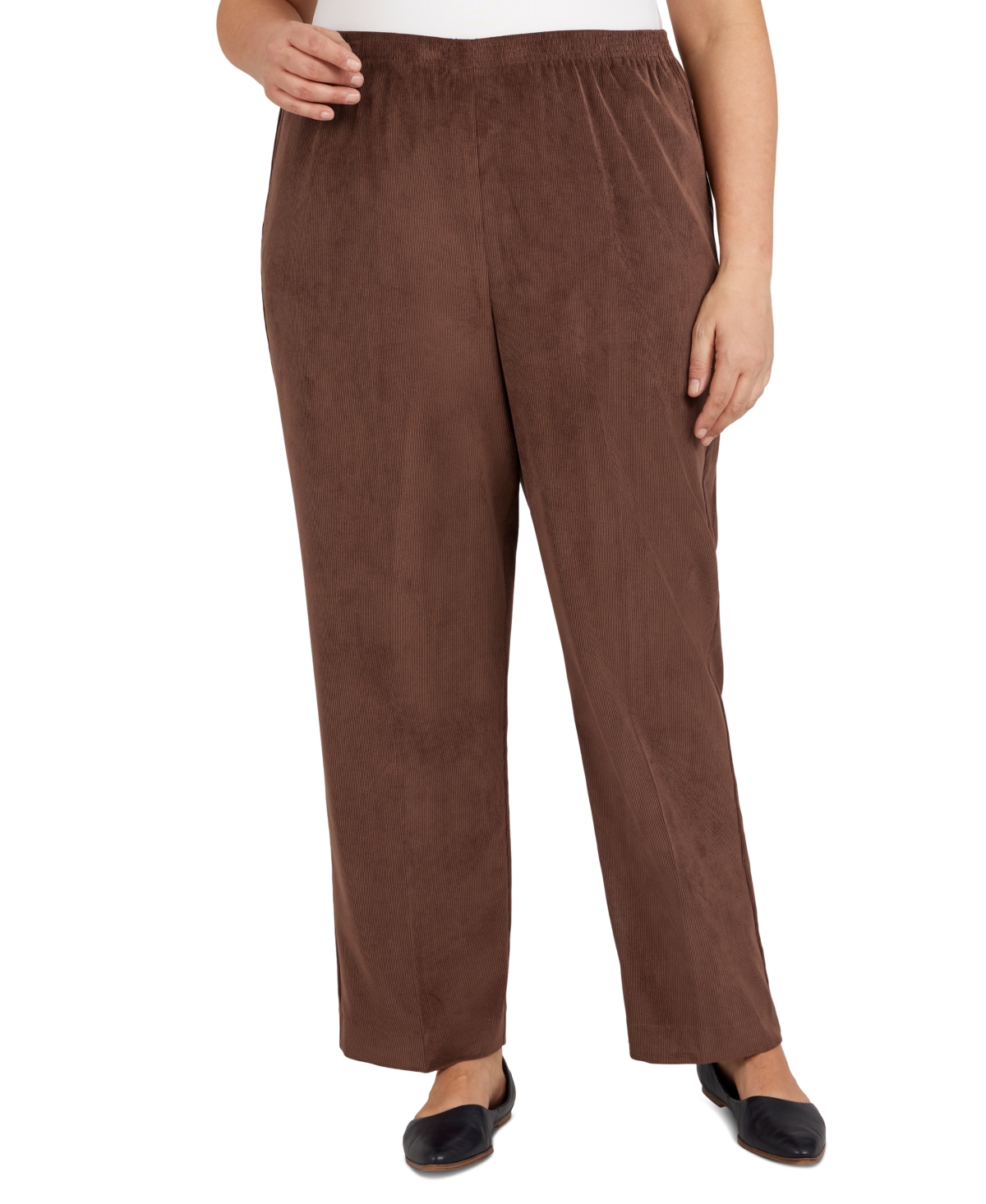Click here for Alfred Dunner Plus Size Corduroy Elastic Waist Pan... prices