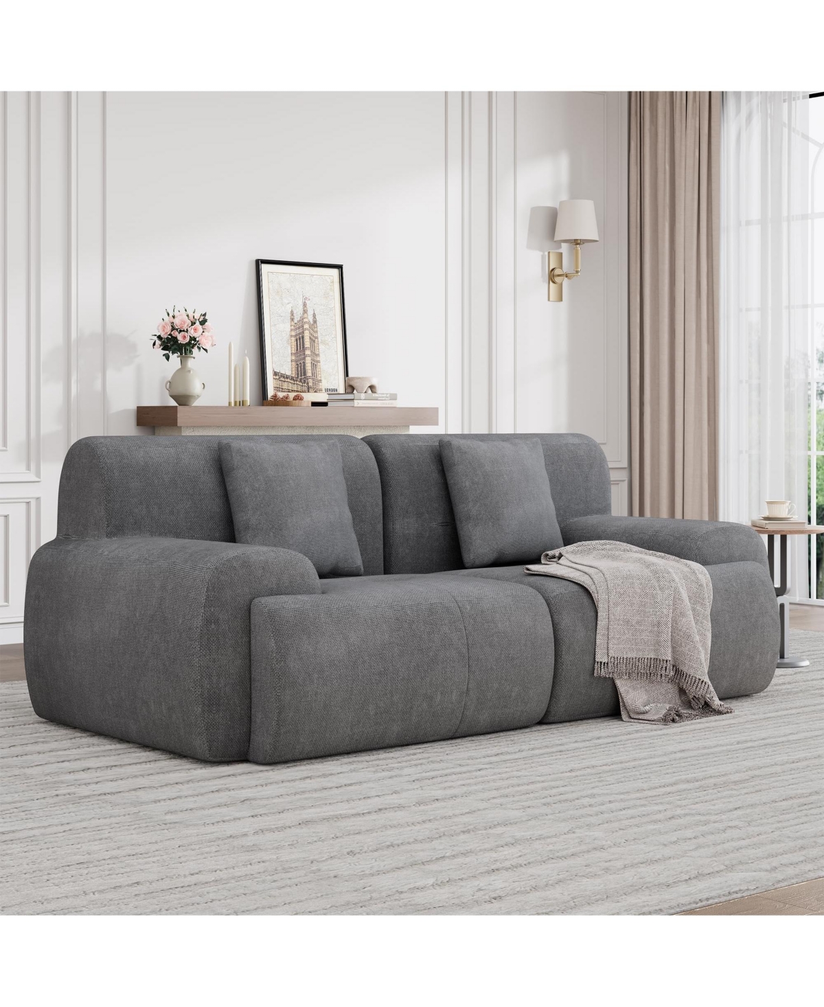 Click here for homfan Cozy Cloud-Like Loveseat Couch with Corduro... prices