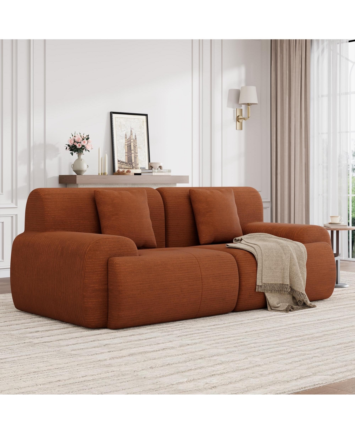 Click here for homfan Cozy Cloud-Like Loveseat Couch with Corduro... prices