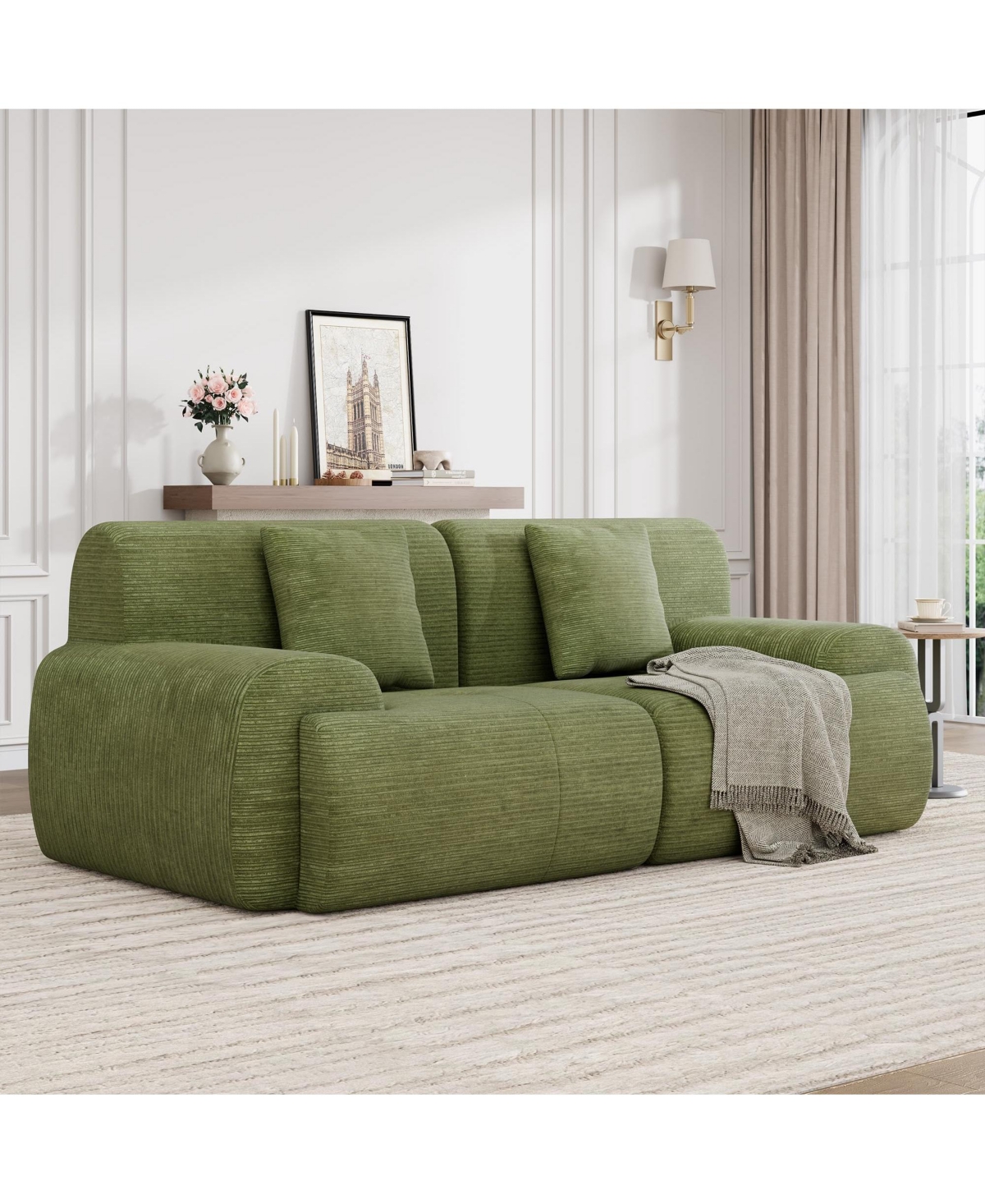Click here for homfan Cozy Cloud-Like Loveseat Couch with Corduro... prices