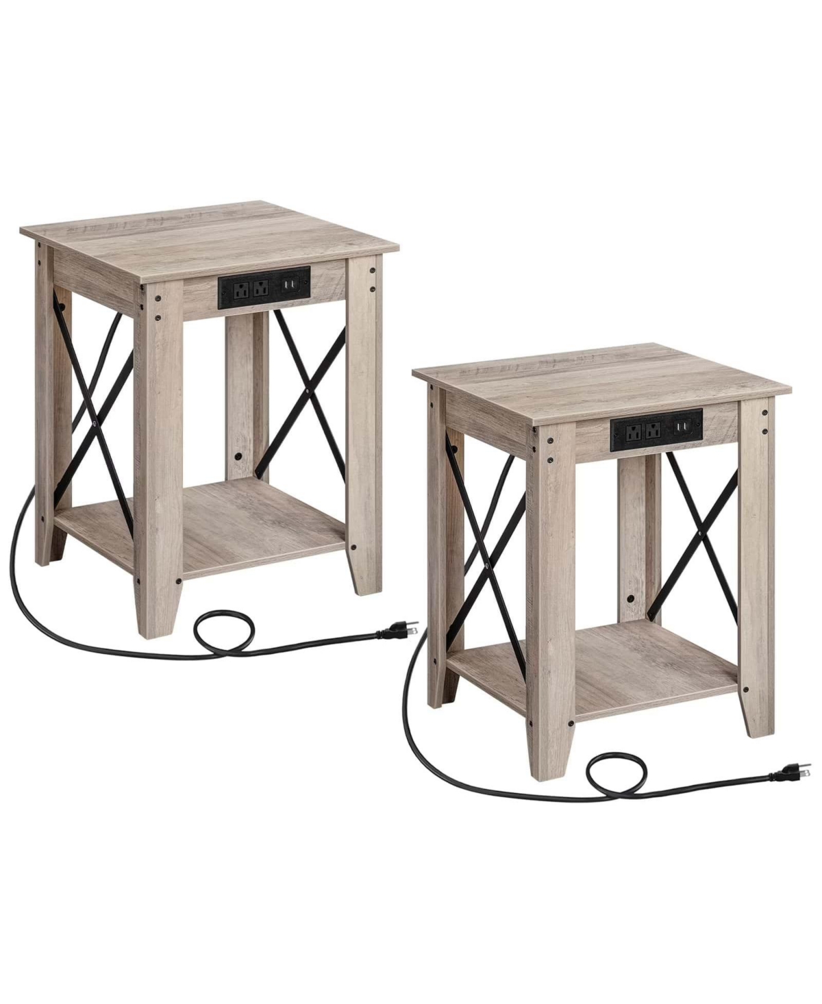 Click here for Slickblue Set of 2 End Table with Usb Charging Sta... prices