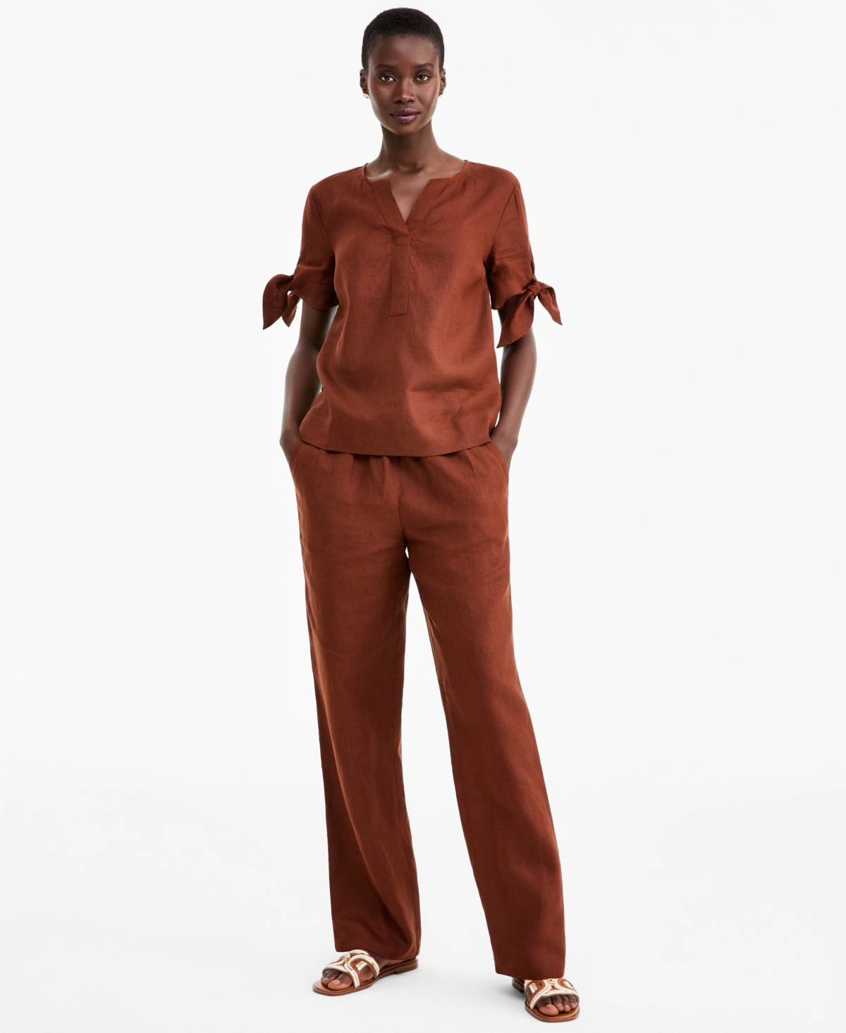 Click here for Charter Club Womens 100 Linen Drawstring Pants  Cr... prices