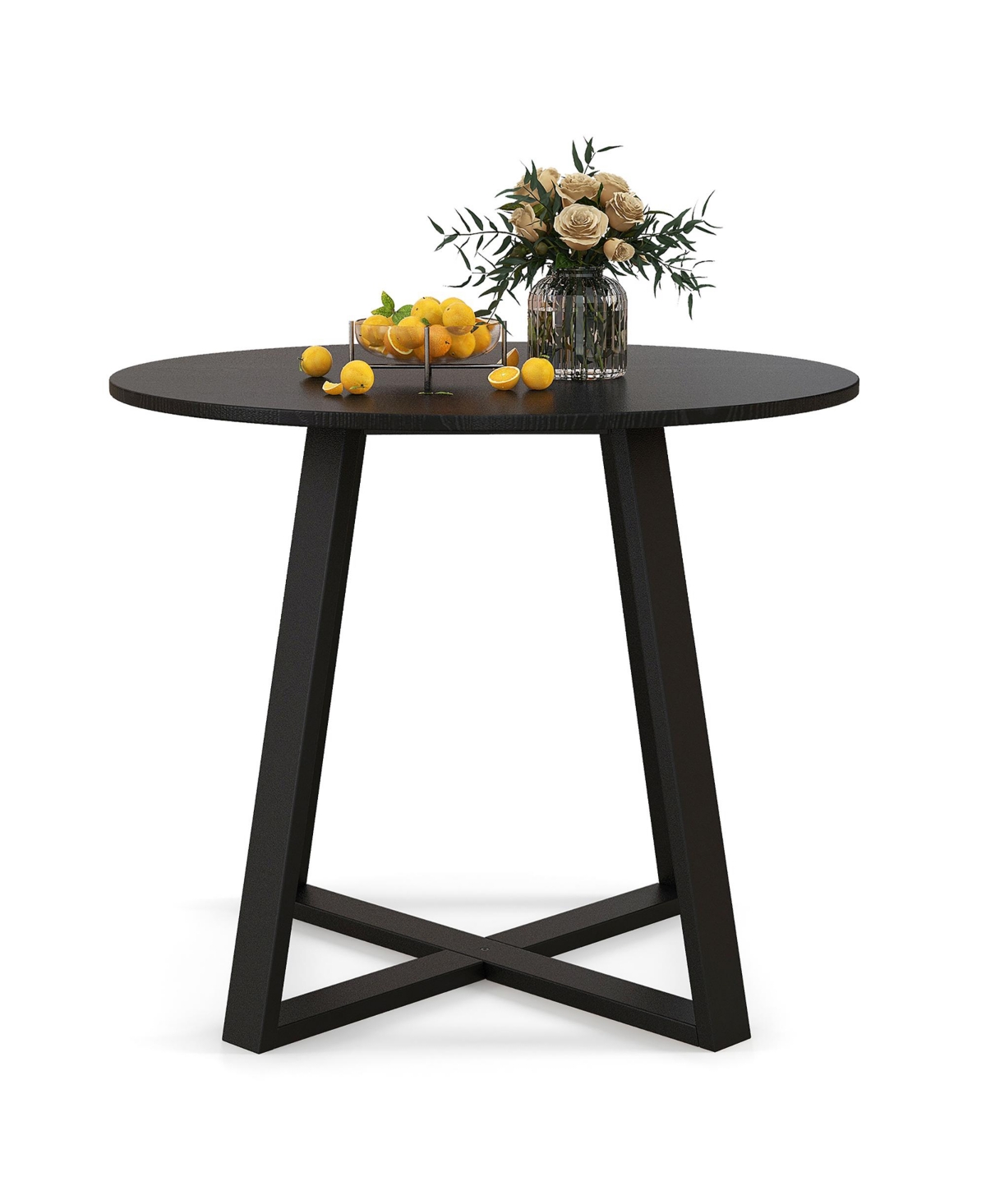 Click here for Gymax 36 Round Wooden Dining Table for 4 with Pede... prices