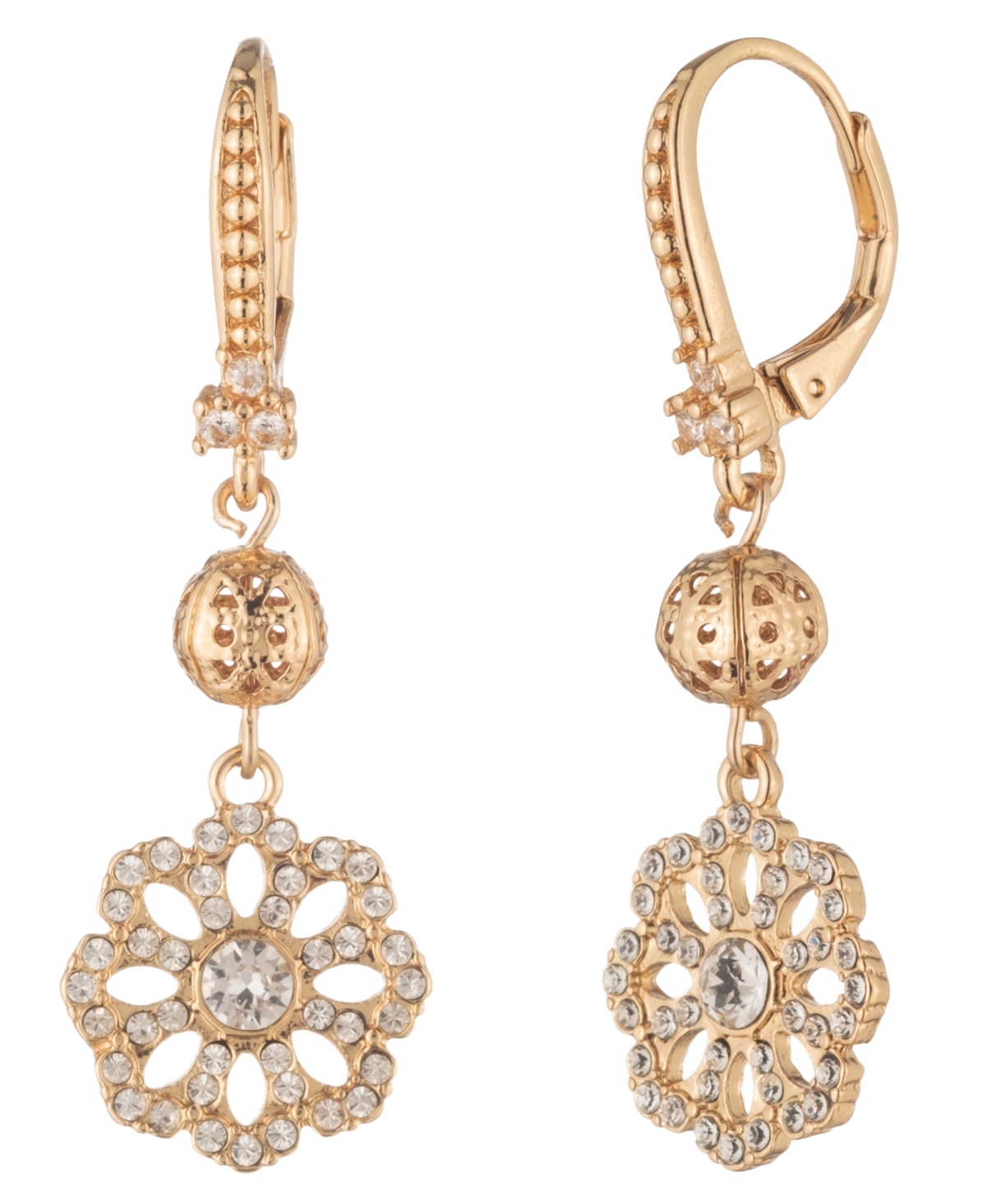 Click here for Marchesa Crystal Filigree Beaded Double Drop Earri... prices
