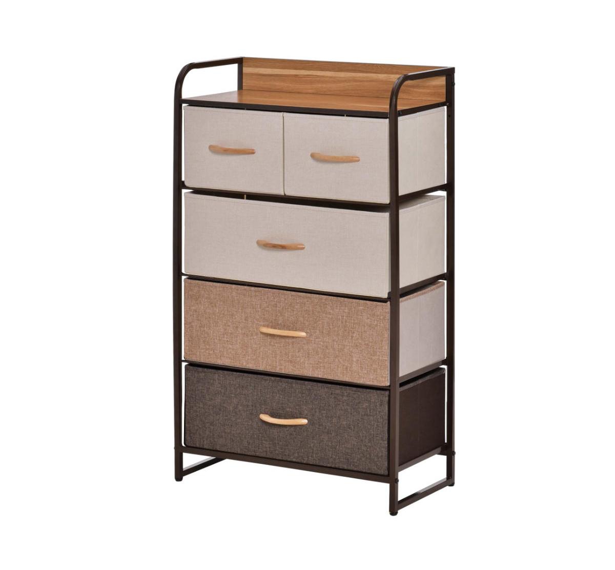 Click here for Viyet 5 Drawer Fabric Dresser Tower Tall Storage O... prices