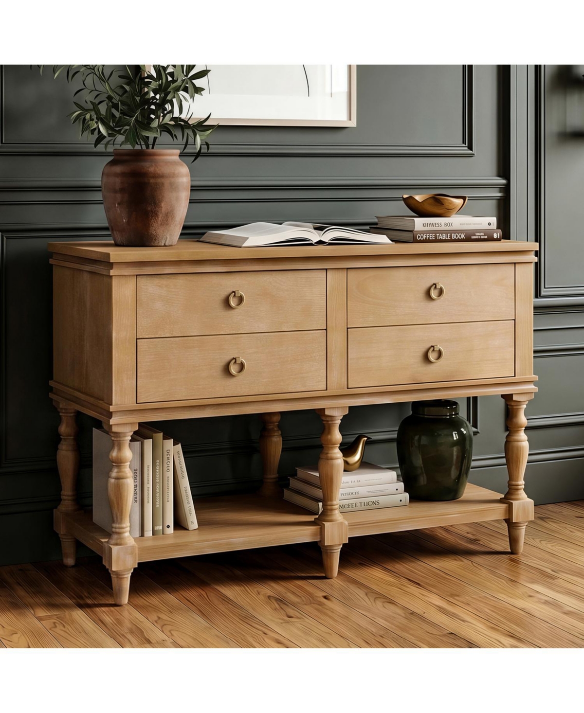 Click here for Rainsken 42 Vintage Console Table  with 4 Soft Clo... prices