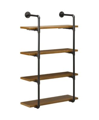 Click here for Viyet 4 Tier Industrial Wall Shelf Rustic Wood Pip... prices