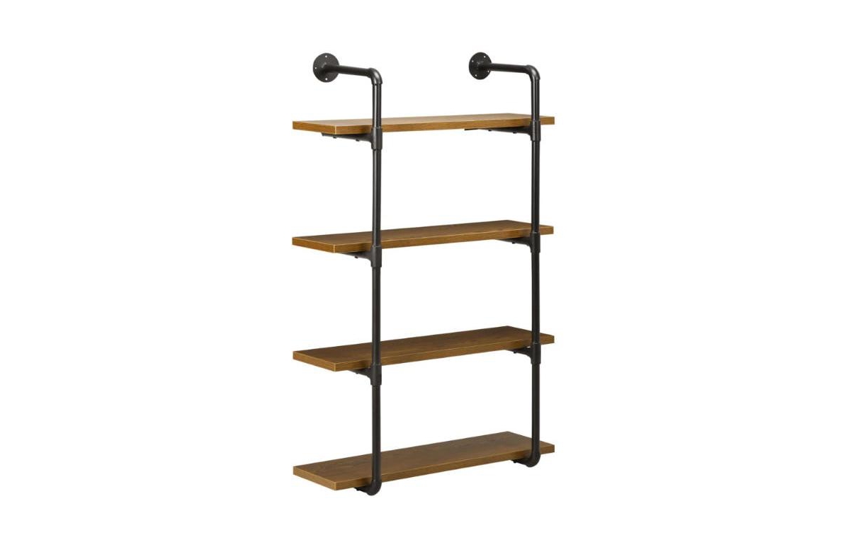 Click here for Viyet 4-Tier Industrial Wall Shelf - Rustic Wood a... prices