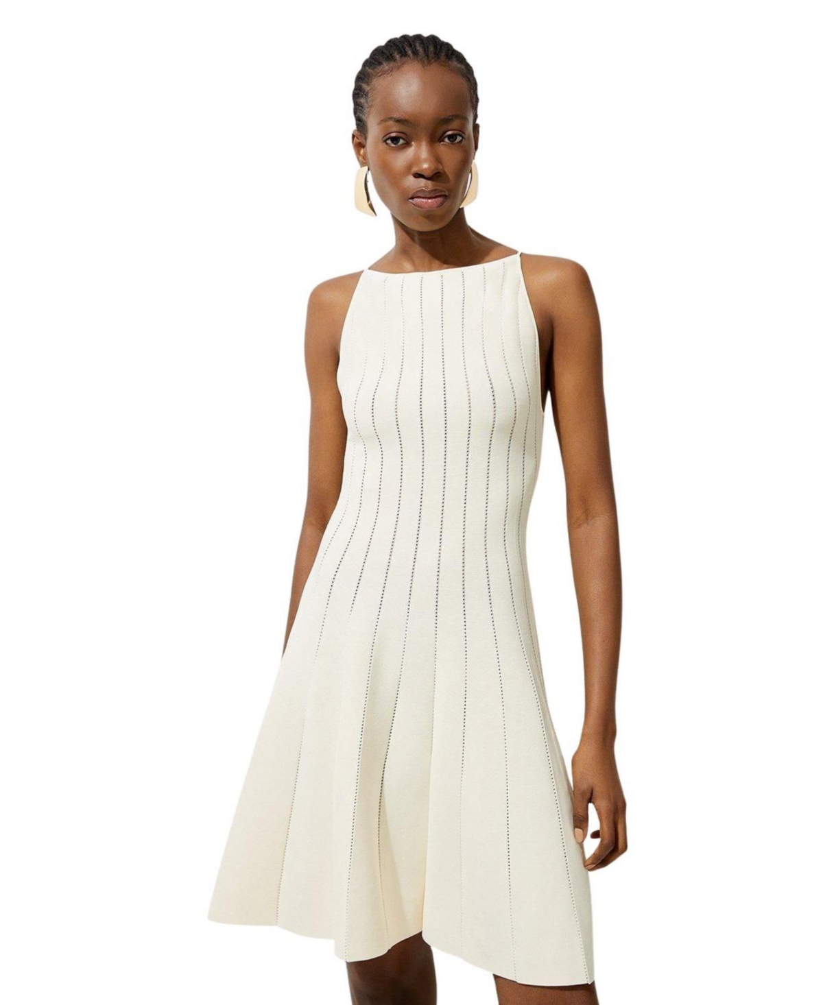 Click here for Karen Millen Womens Sheer Knit Mini Dress - Cream prices