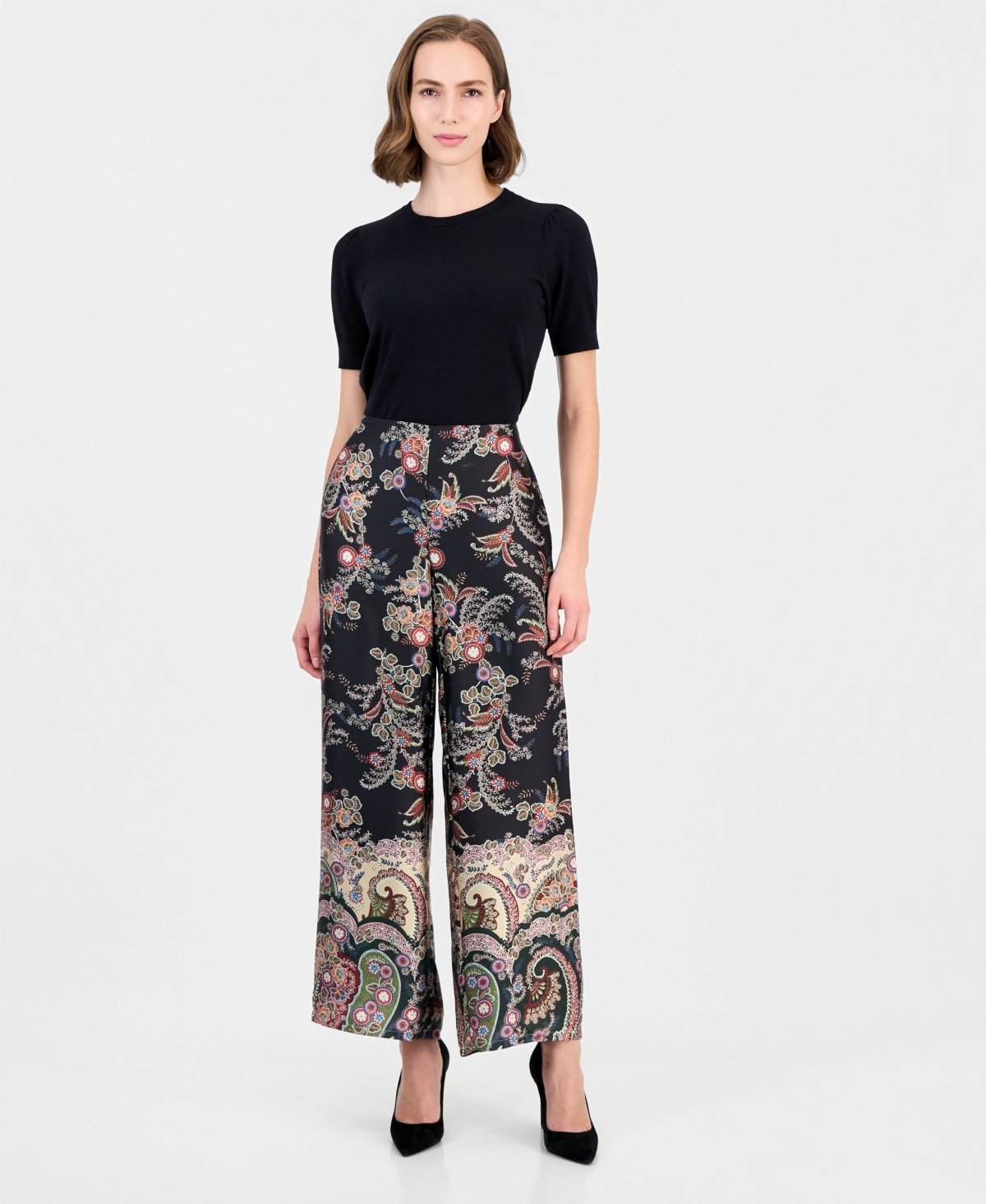 Click here for T Tahari Womens Pull-On Wide-Leg Pants - Cascade P... prices