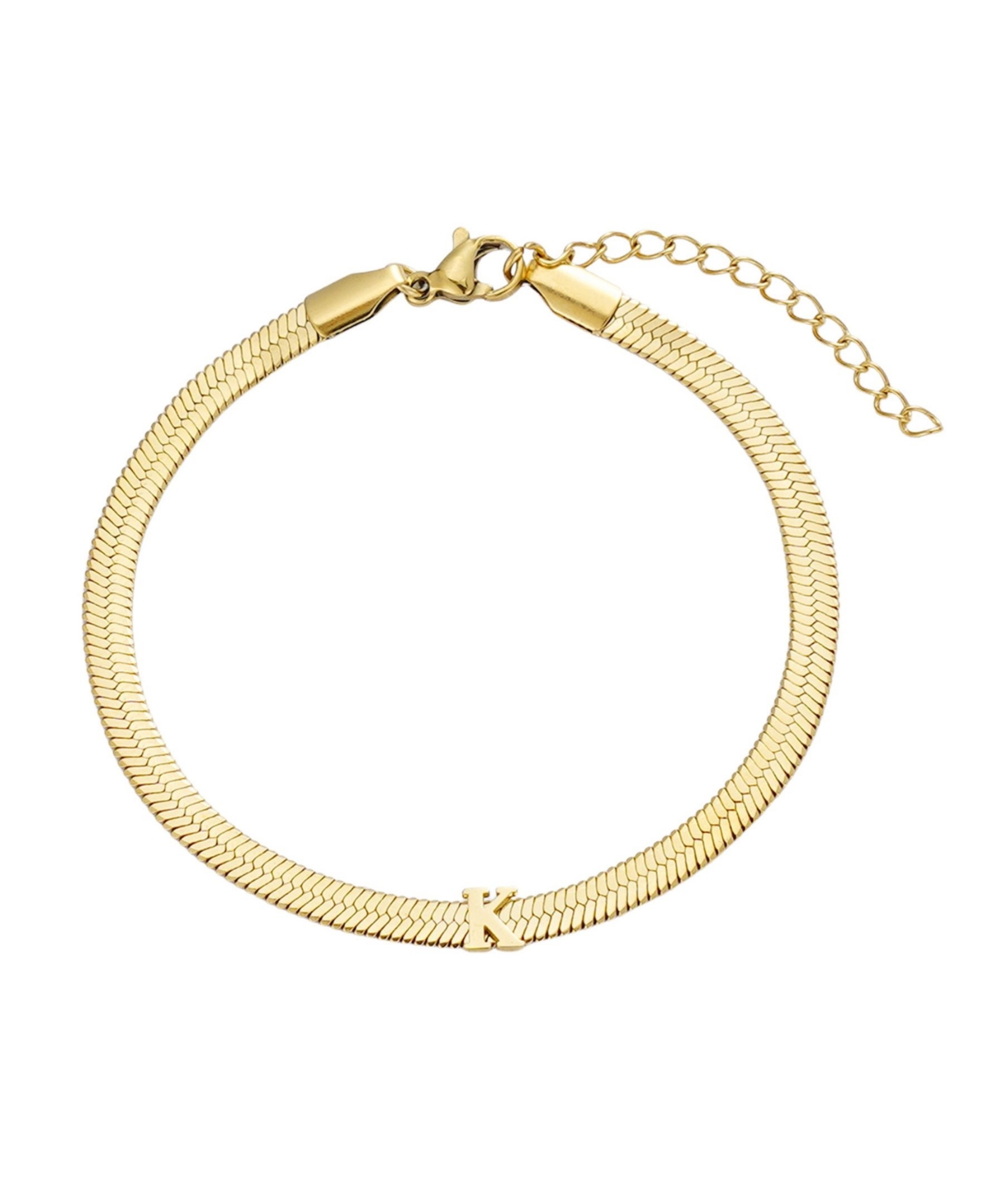 Click here for Adornia Tarnish Resistant Gold Initial Herringbone... prices