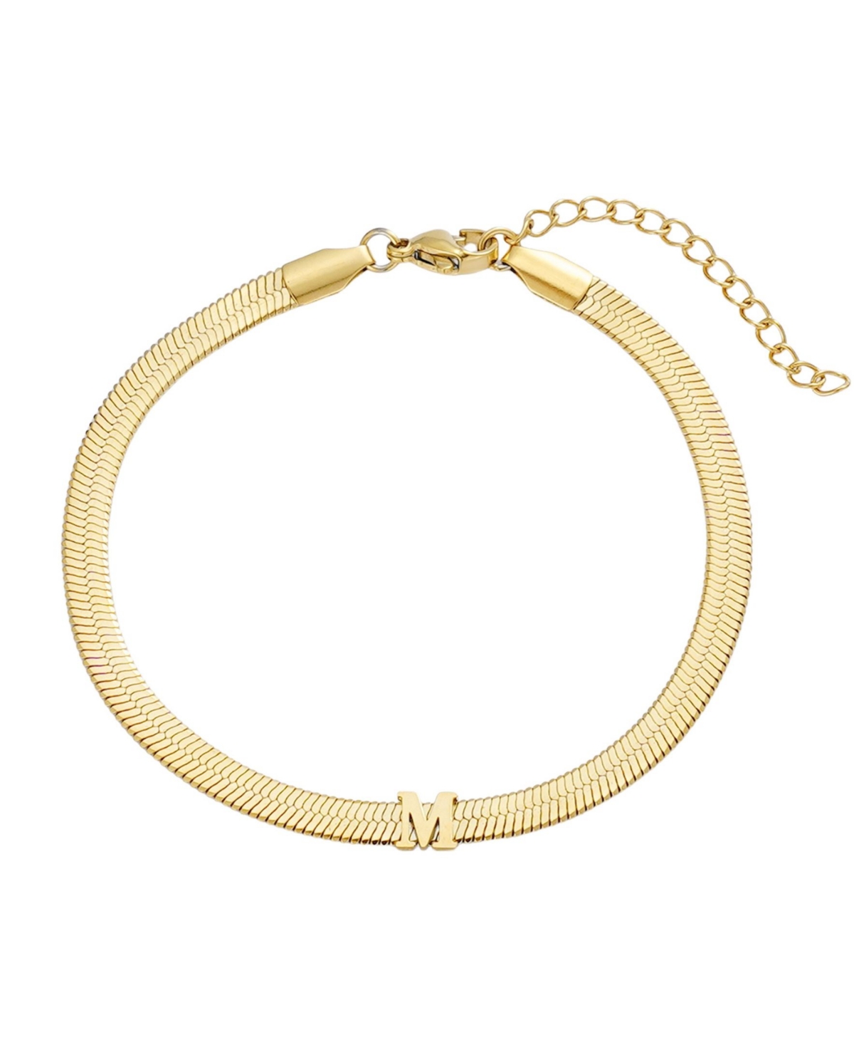 Click here for Adornia Tarnish Resistant Gold Initial Herringbone... prices