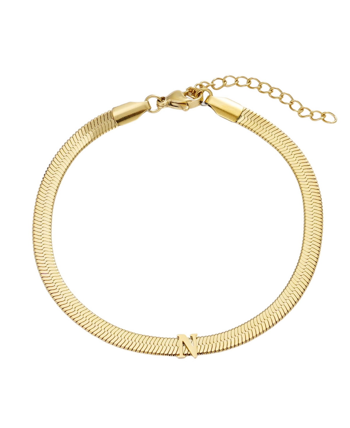 Click here for Adornia Tarnish Resistant Gold Initial Herringbone... prices
