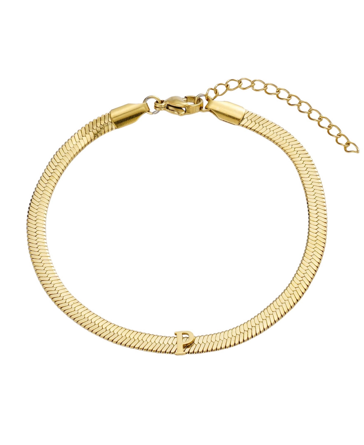 Click here for Adornia Tarnish Resistant Gold Initial Herringbone... prices
