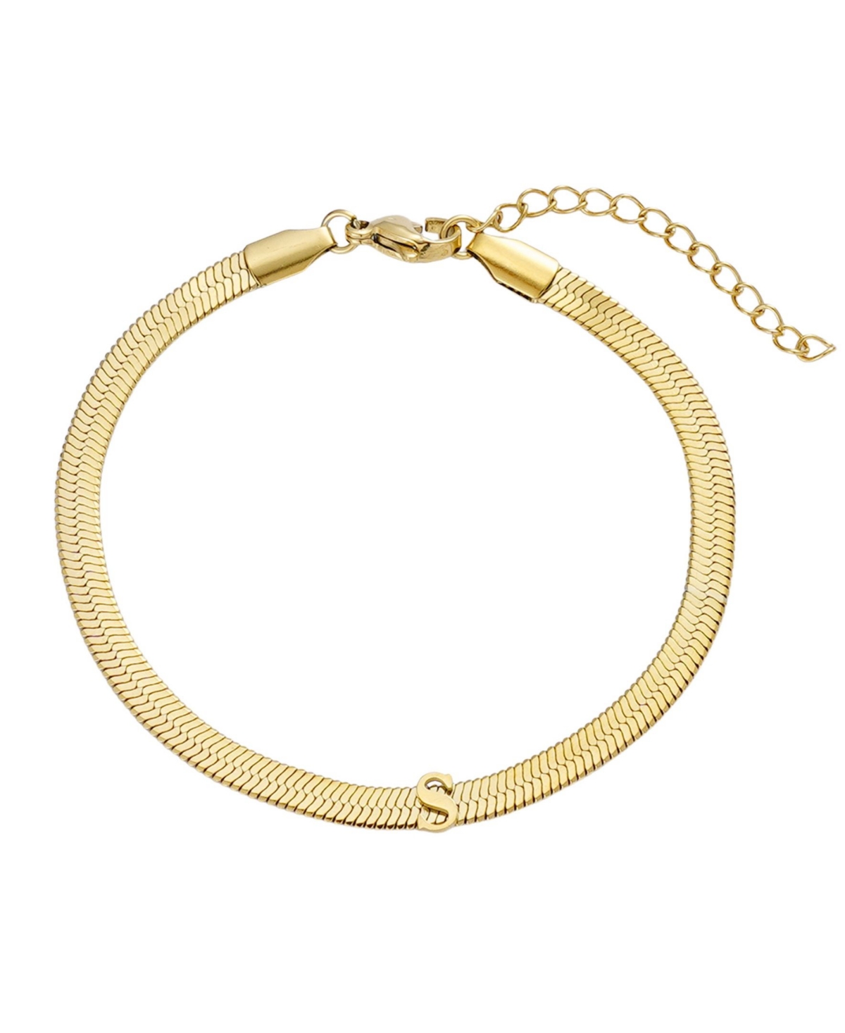 Click here for Adornia Tarnish Resistant Gold Initial Herringbone... prices
