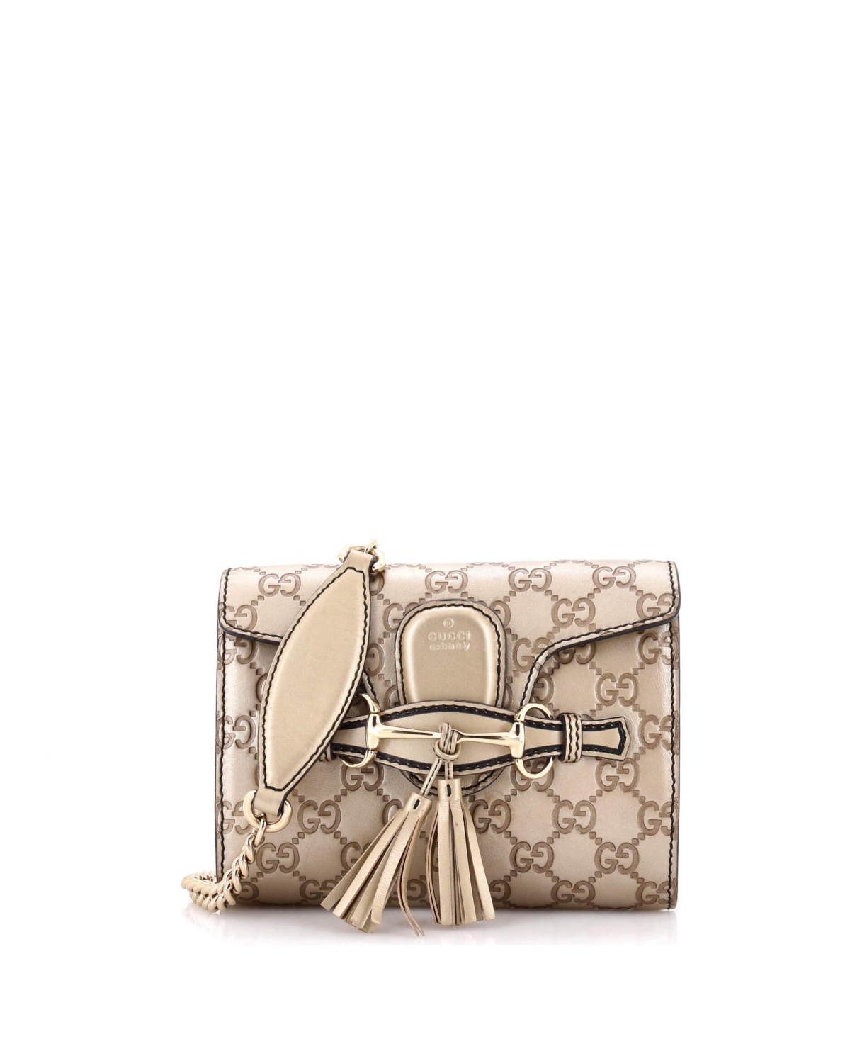 Click here for Pre-Owned Gucci Mini Emily Chain Flap Bag Guccissi... prices