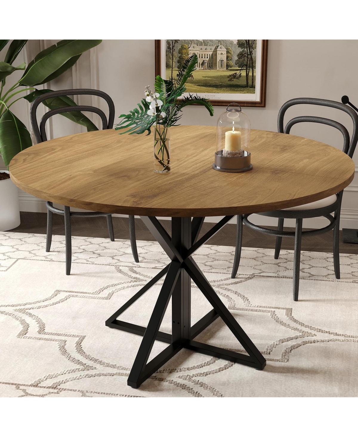 Click here for homfan 47 Round Dining Table for 4-6  Pedestal Bas... prices