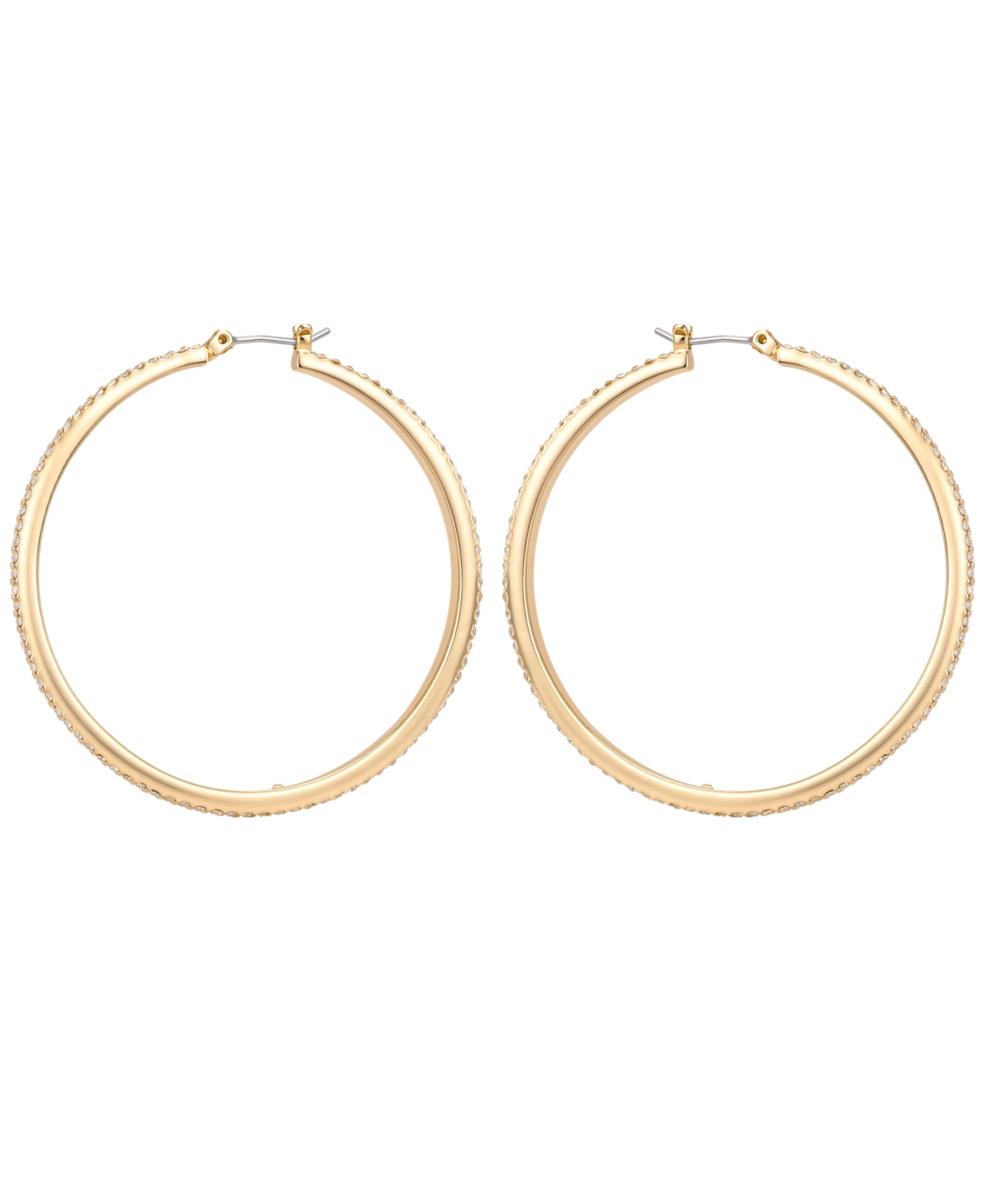 Click here for Guess Gold-Tone Crystal Stone Hoop Earrings - Gold prices