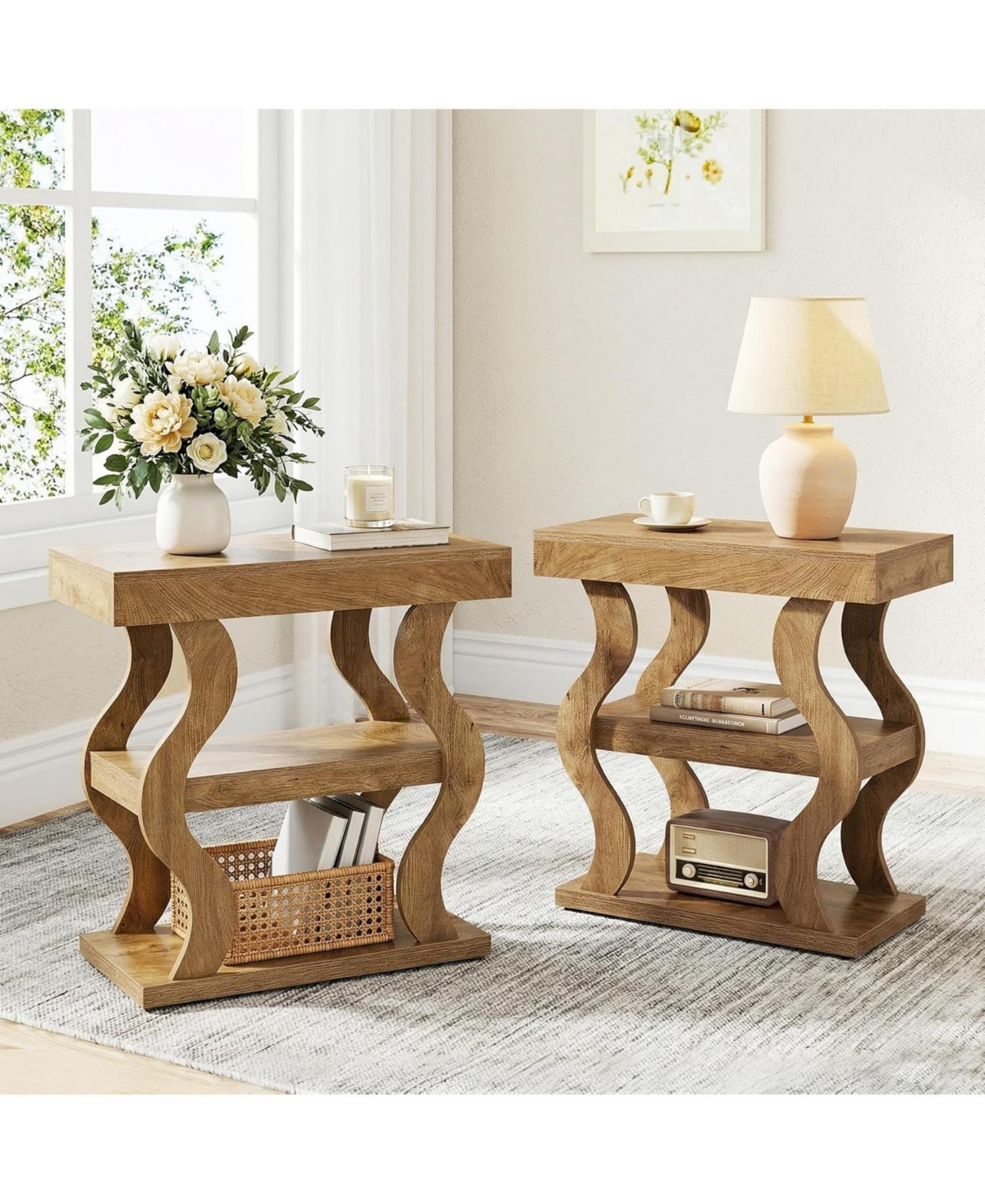 Click here for Tribesigns 3-Tier Narrow Side Table Set of 2  Easy... prices