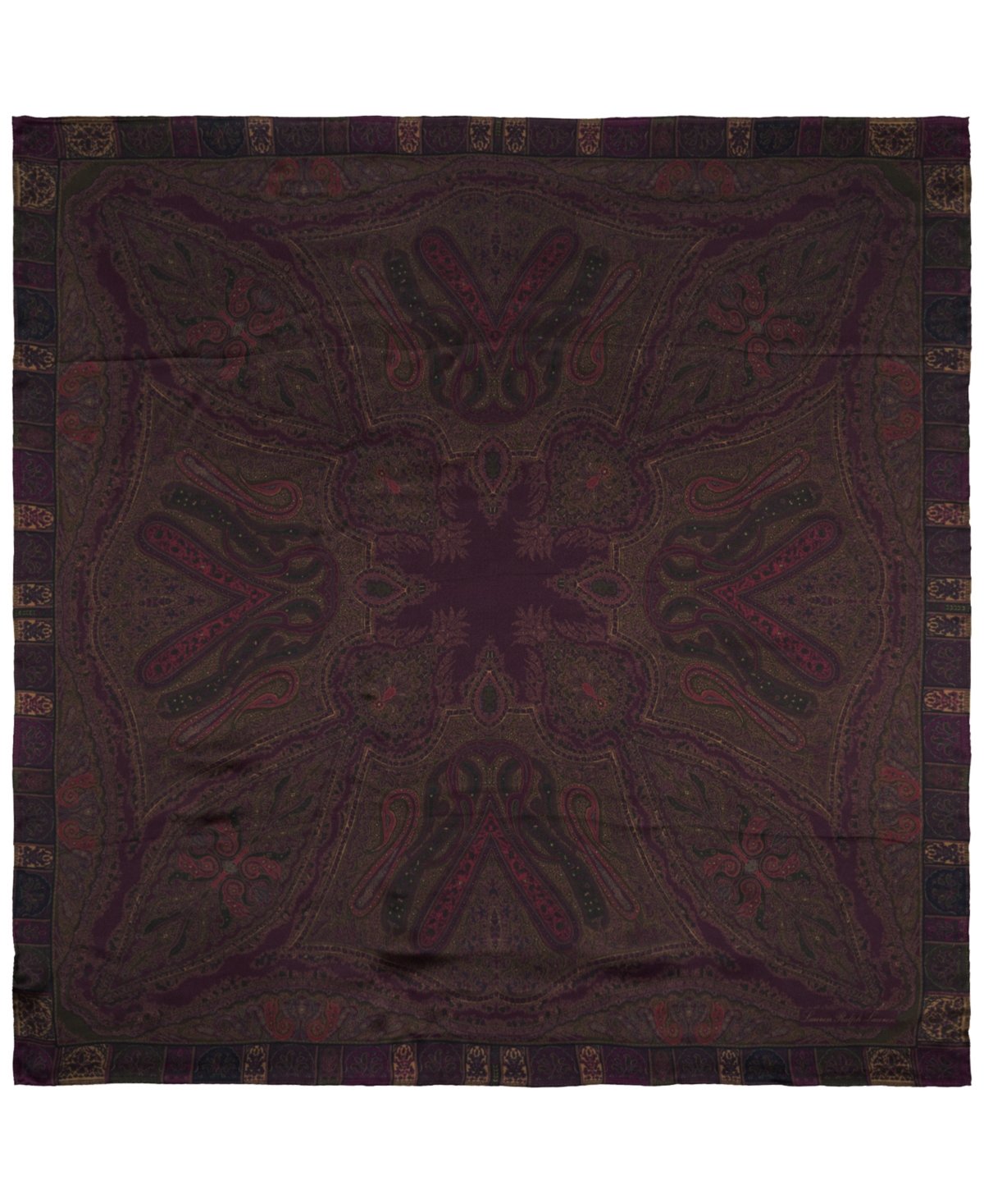 Click here for Lauren Ralph Lauren Paisley Square Scarf - Dark Ga... prices