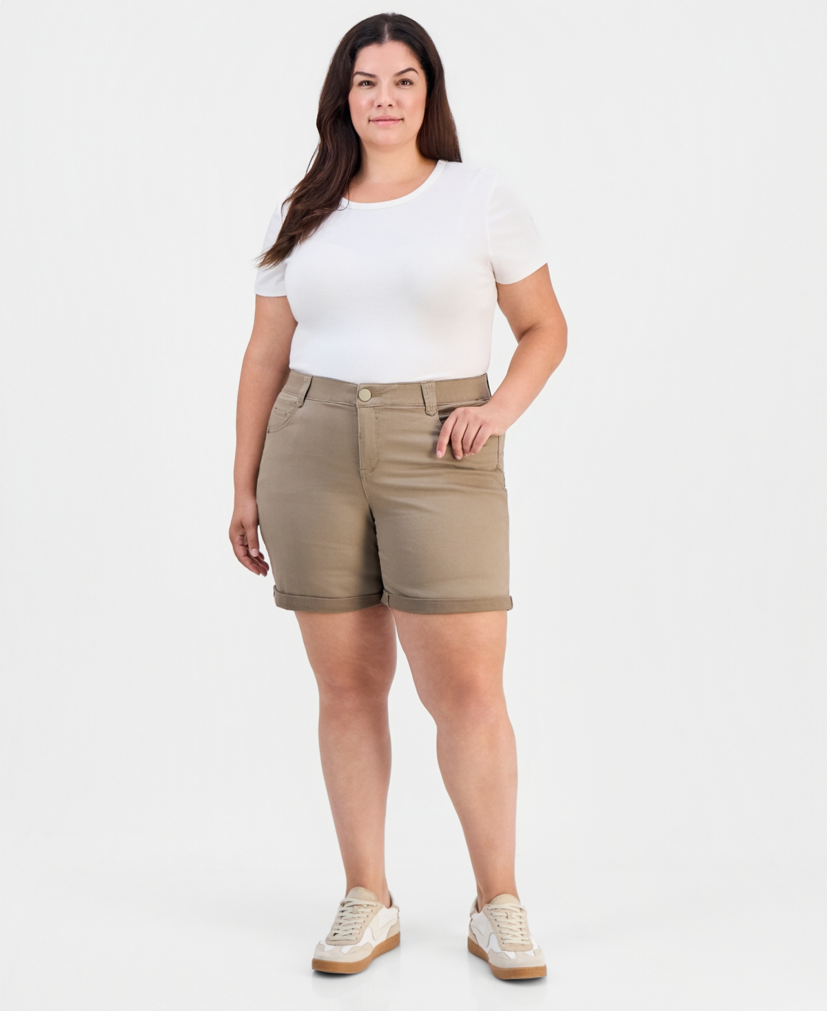 Click here for Democracy Trendy Plus Size AbSolution Mid-Rise Sho... prices